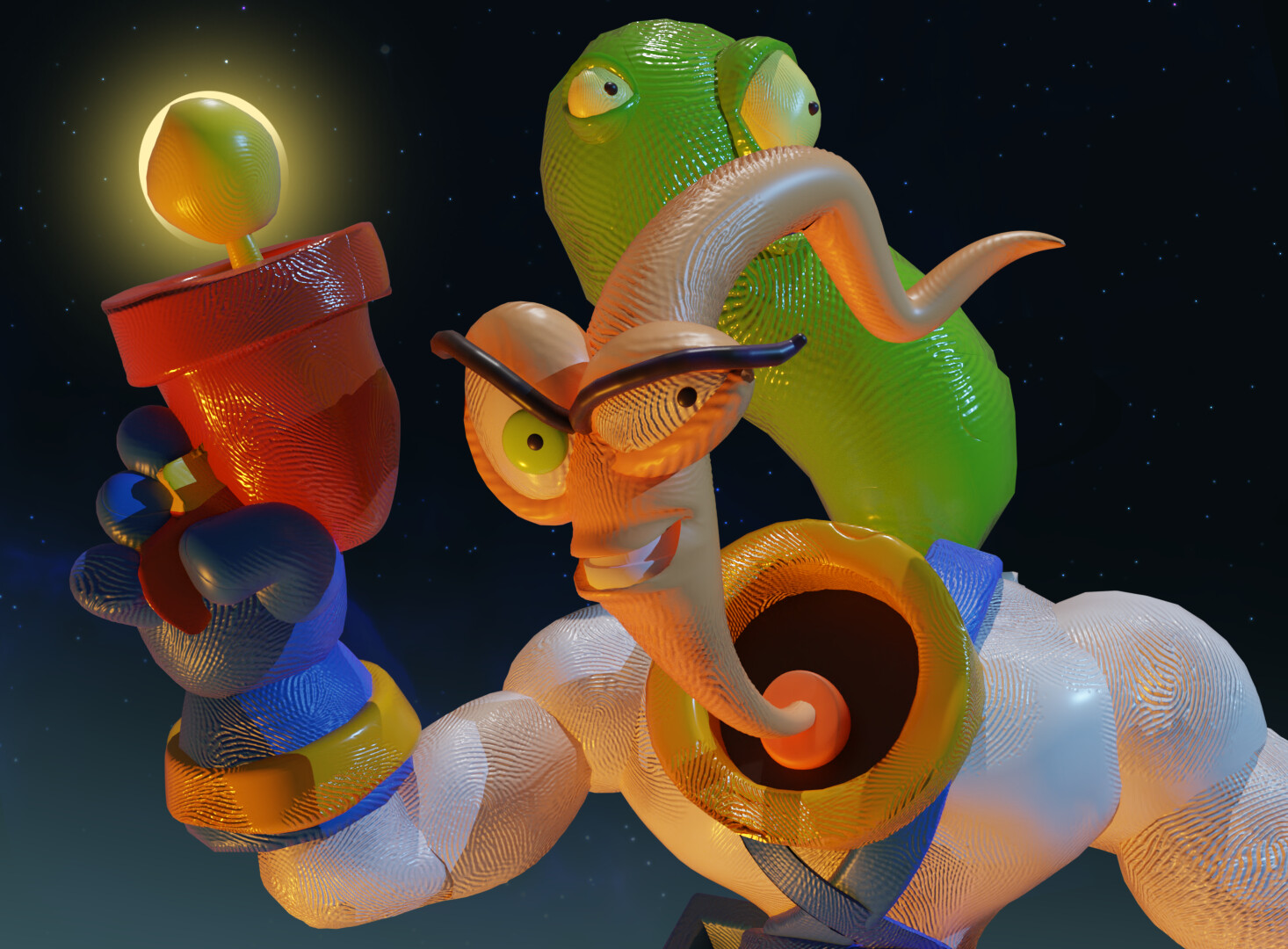 ArtStation - Clay Fanart - Earthworm Jim
