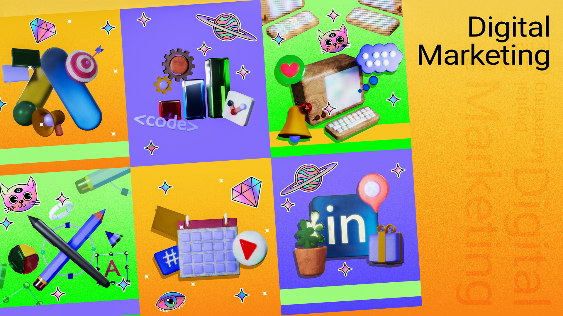 ArtStation - 3D Icons for Digital Marketing Website