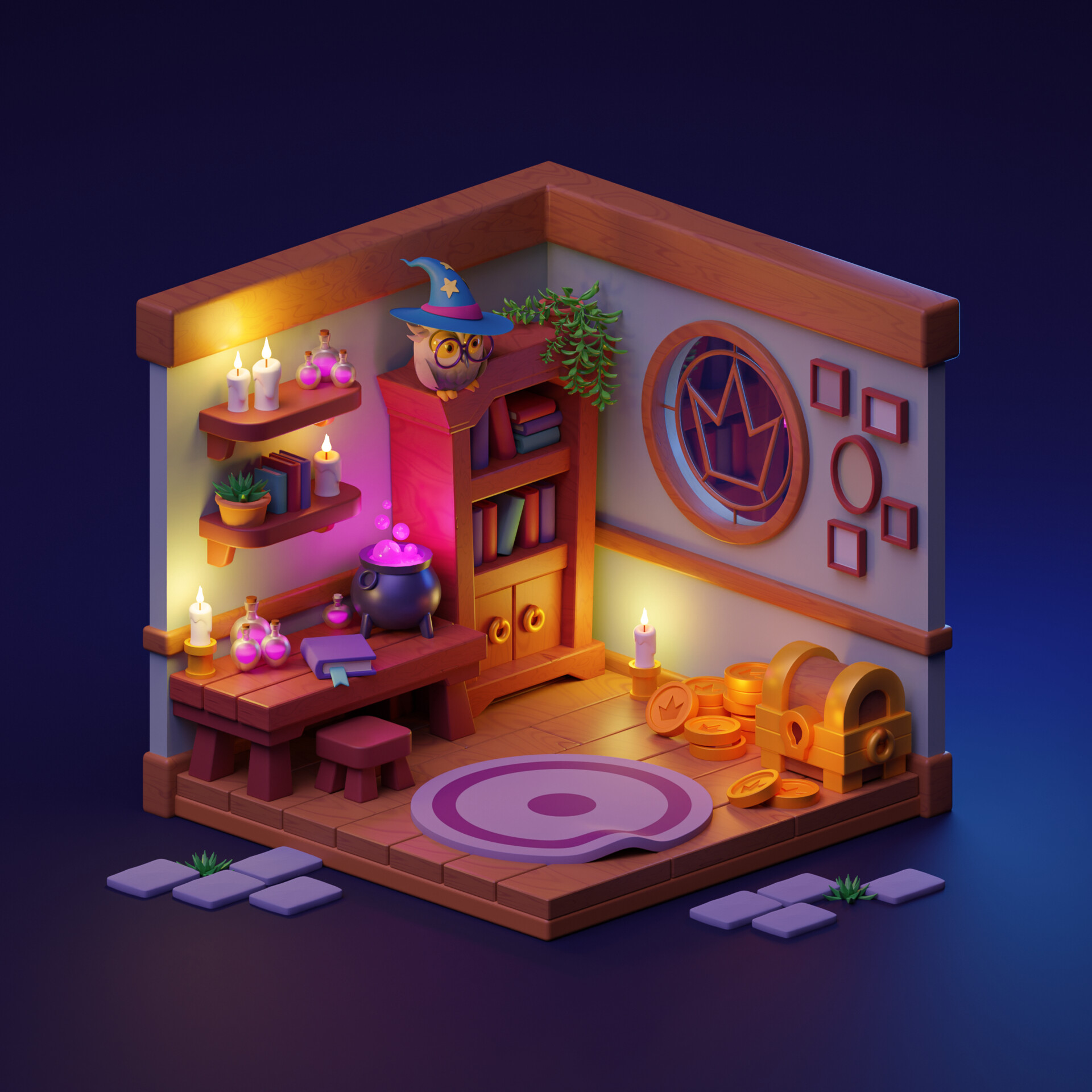 ArtStation - Wizard's Room 3D