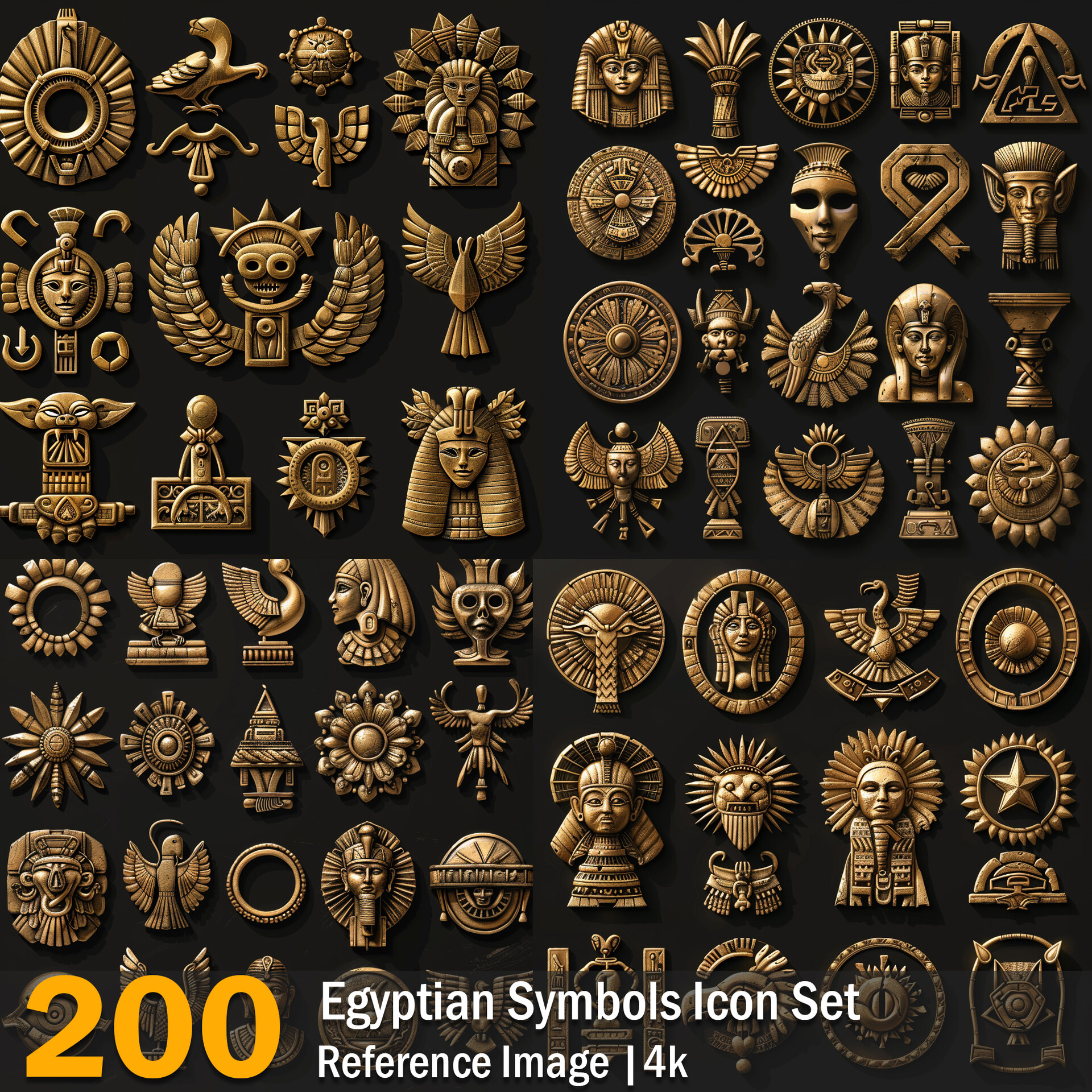 ArtStation - Egyptian Symbols Icon Set | Reference Images | 4K
