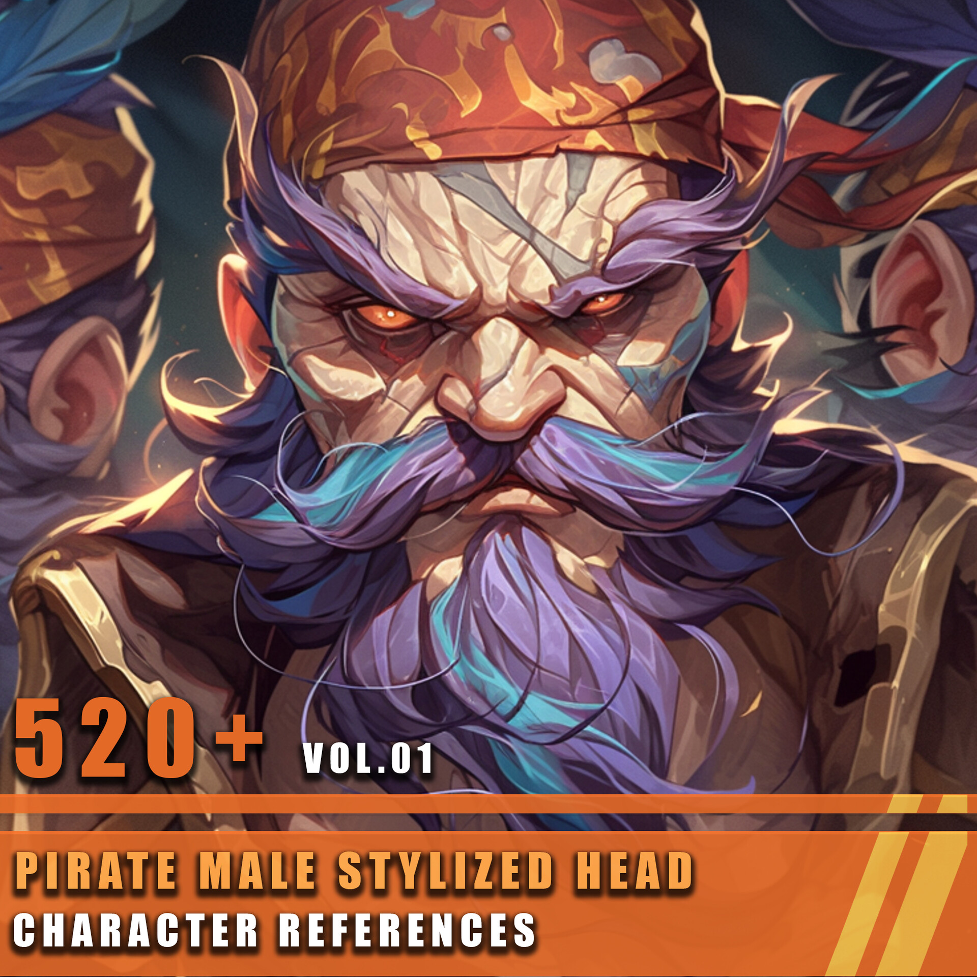 ArtStation - 520+ Pirate Male Stylized Head - Character References Vol.01