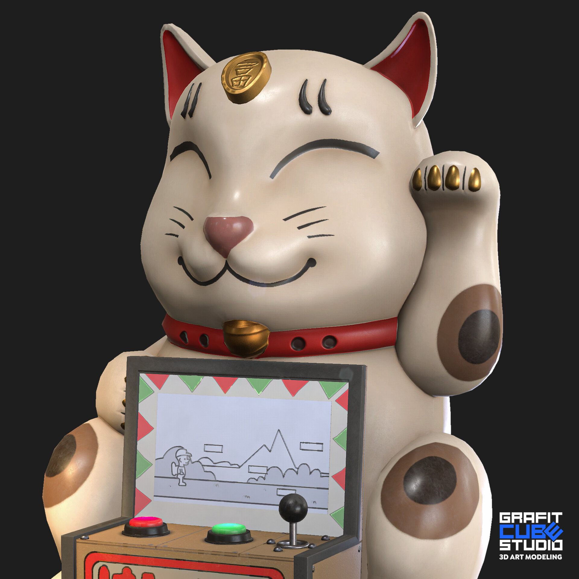 ArtStation - Japanese Slot Machine_Realistic 3D Props