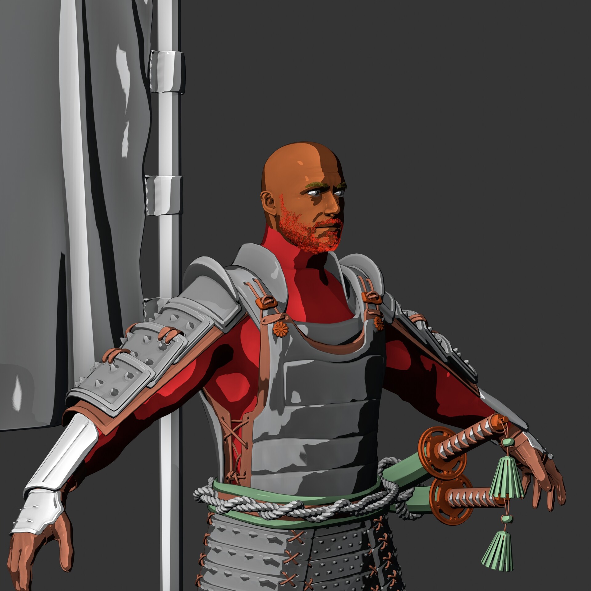 ArtStation - Hoshasen Honzo a Samurai Character