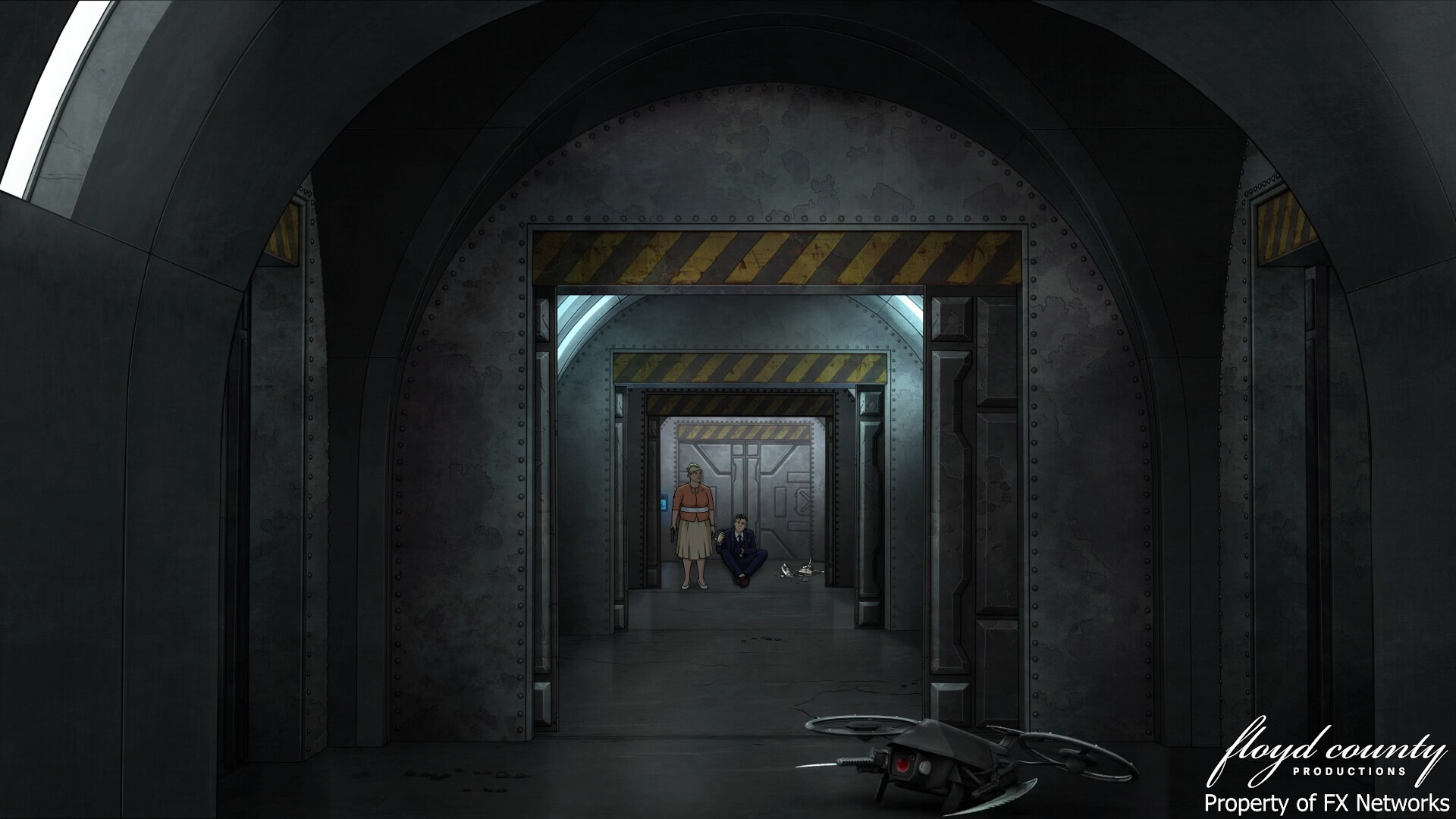 ArtStation - Archer S14 E08 3D Environments: Bunker Hall & Drone Control Room