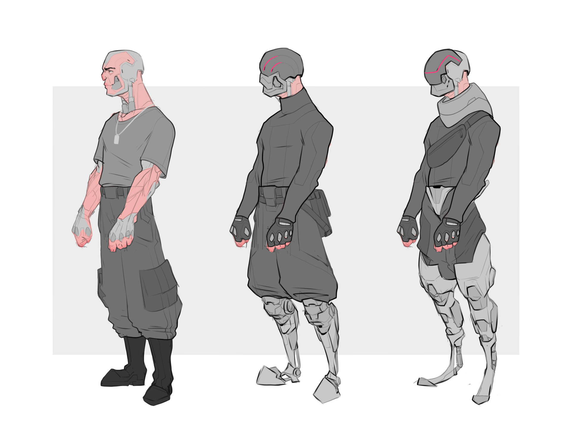 ArtStation - He's half robot and half human, a failed experiment