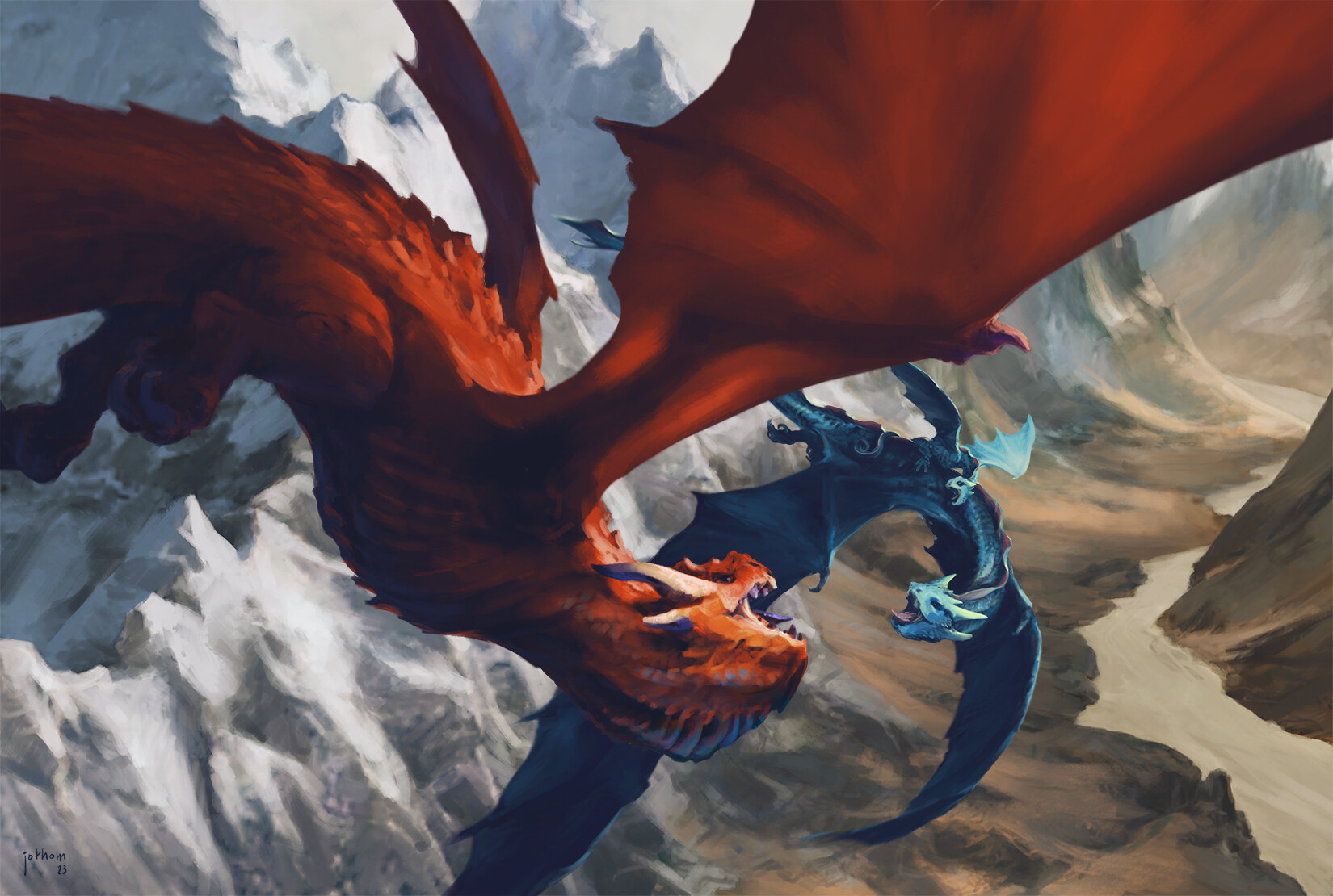 ArtStation - Dragons Fight