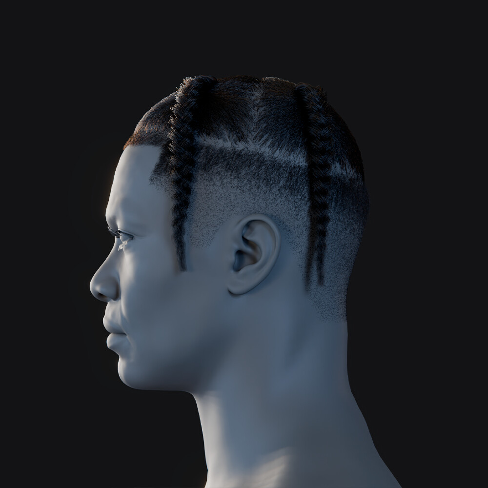 ArtStation - Blender Hair groom (Braids fade)