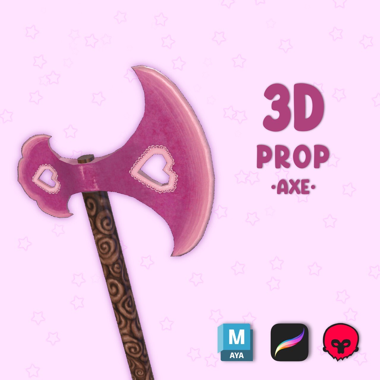 ArtStation - Magical Heart Axe - 3D Prop