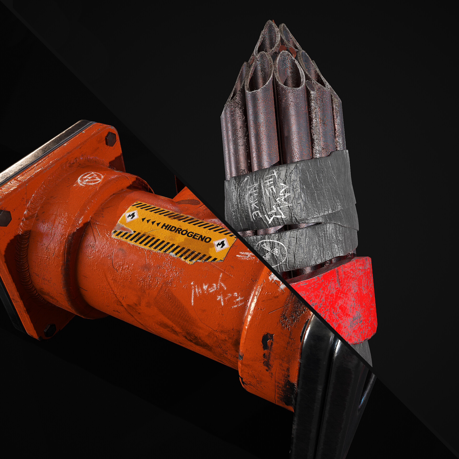 ArtStation - Pipe Hammer & Spike Tube - weapon