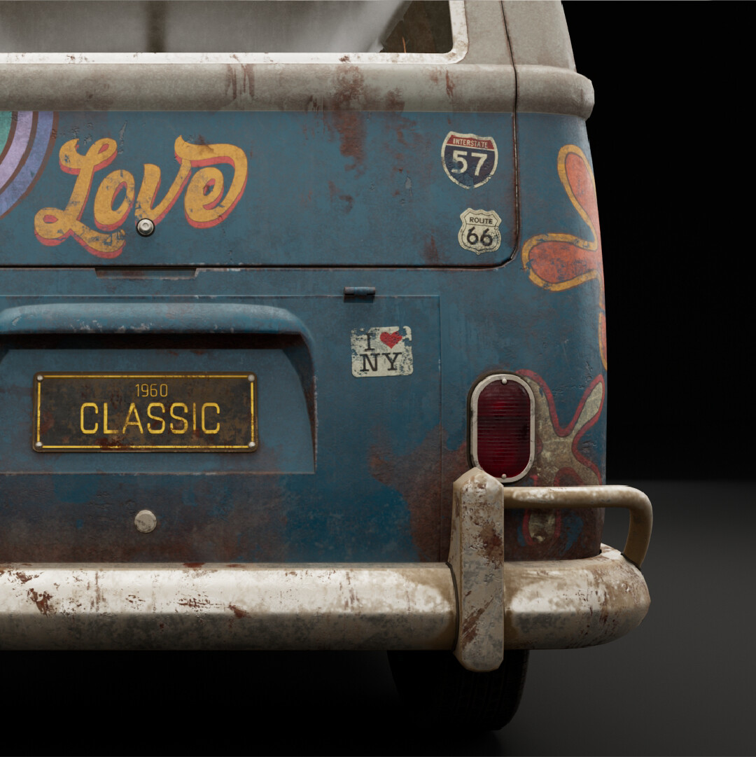 ArtStation - Personal project - Kombi Van - Texturing