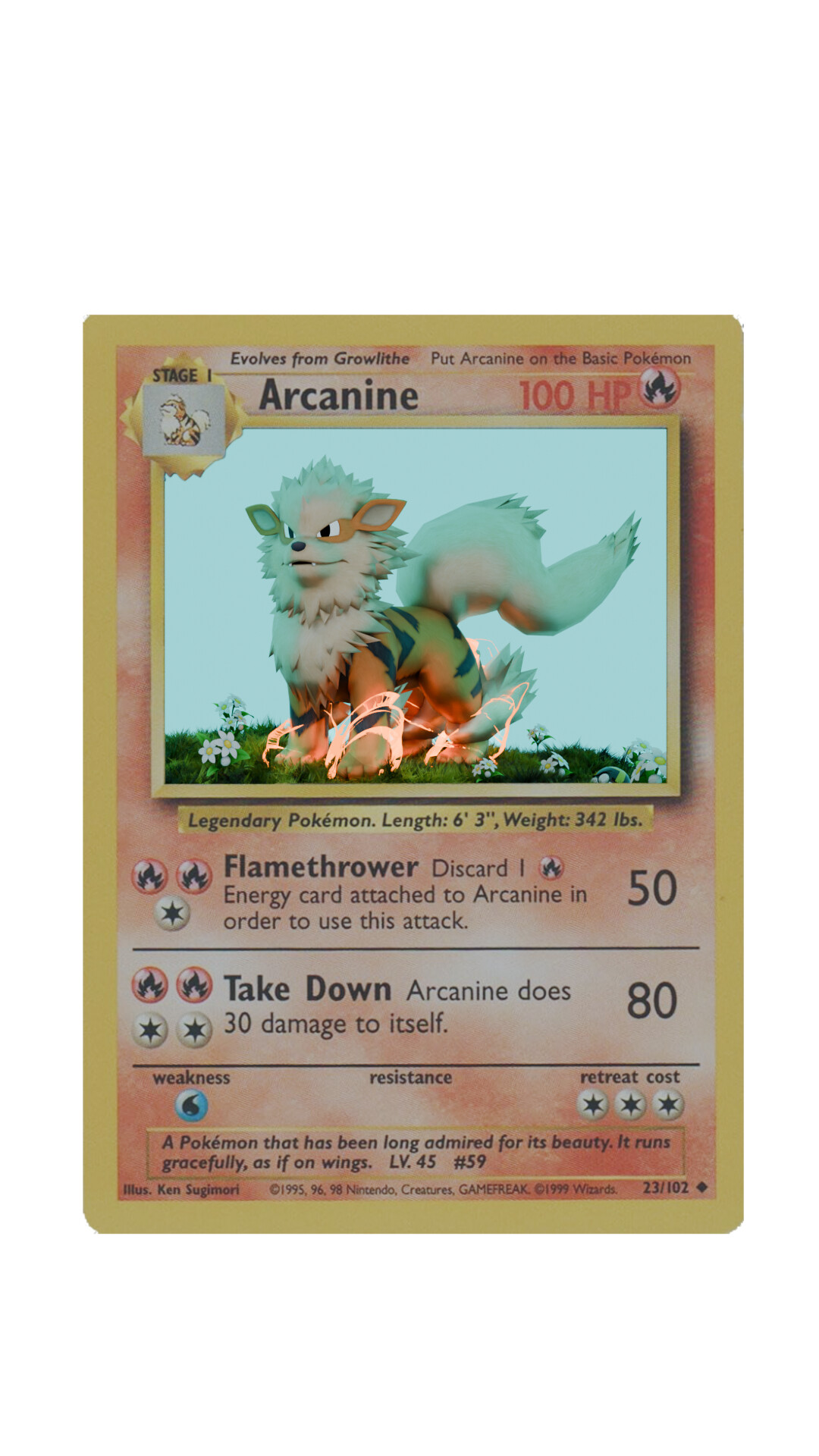 ArtStation - Arcanine Base Set - 3D Pokémon Card