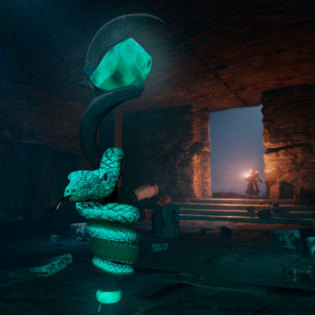 ArtStation - 3D Fantasy Jade Scepter (Arnold movie pipeline)