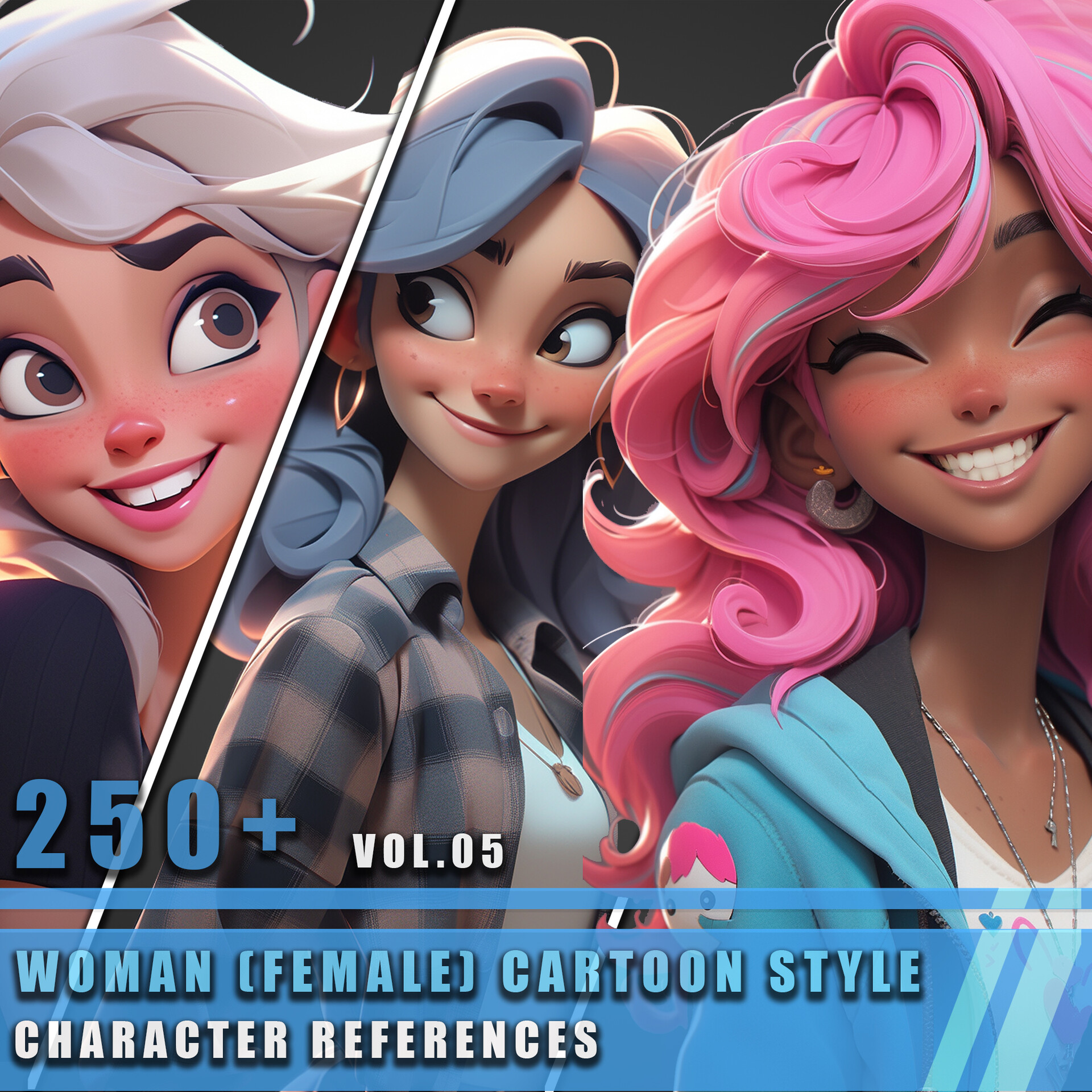 ArtStation - 250+ Woman Female Cartoon Style - Character References Vol.05