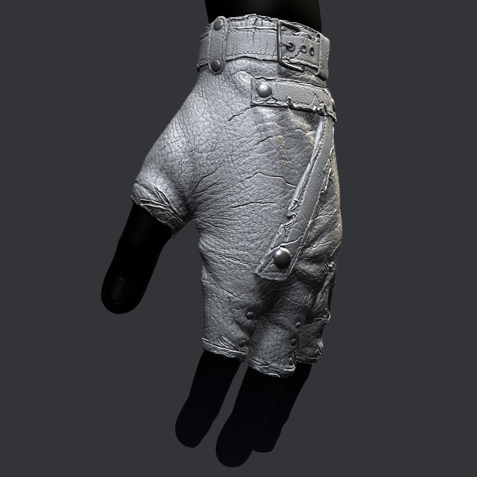 ArtStation - Post-Apocalyptic Leather Worker Gloves.