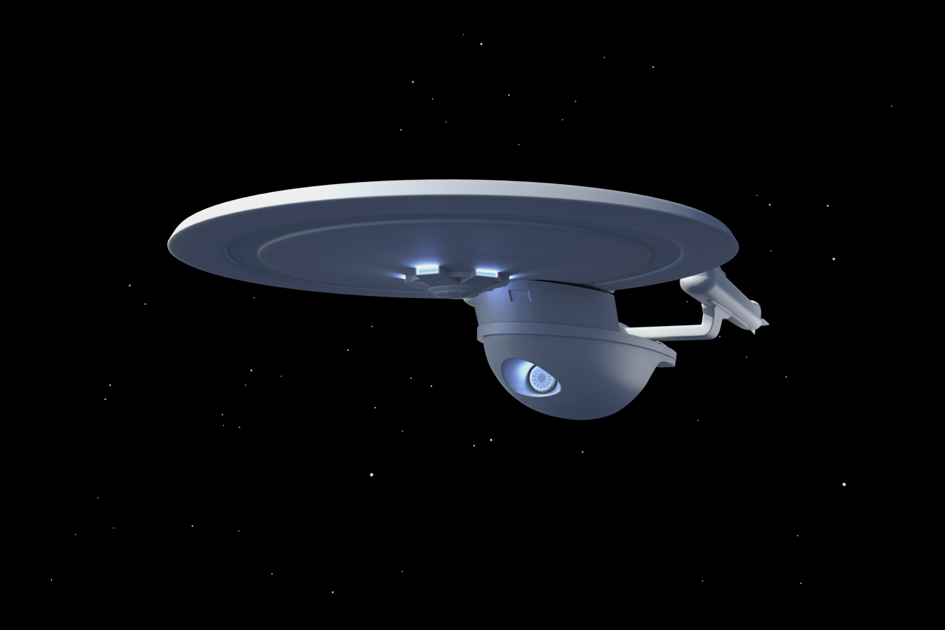 ArtStation - Star Trek USS Excelsior Ship - 3D Render (Modeled with Maya)