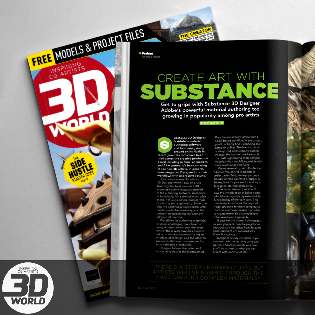 Javier Perez - Lead Material Artist - 3D World Magazine - Issue #308 - Create Art with Substance