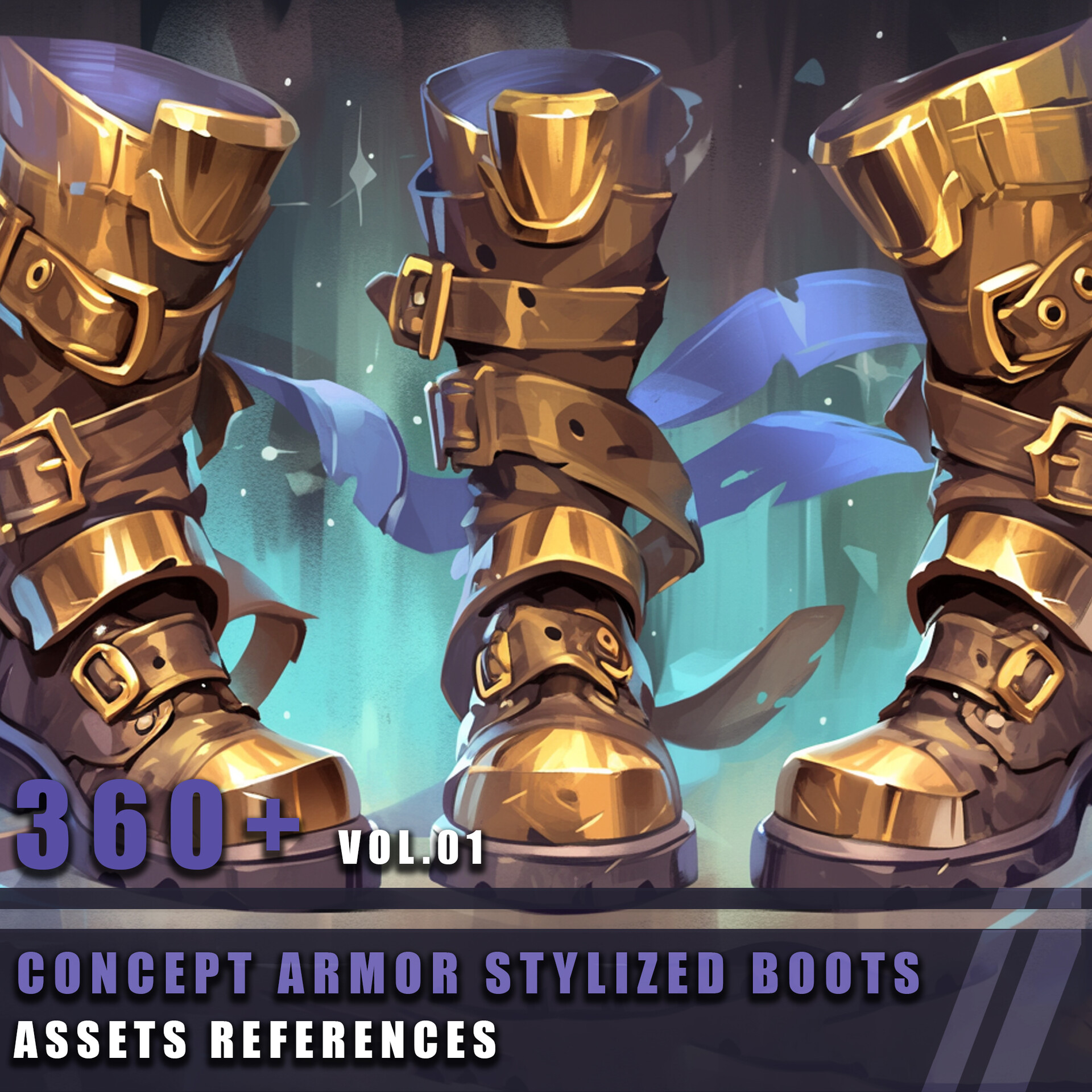 ArtStation - 360+ Concept Armor Stylized Boots - Assets References Vol.01