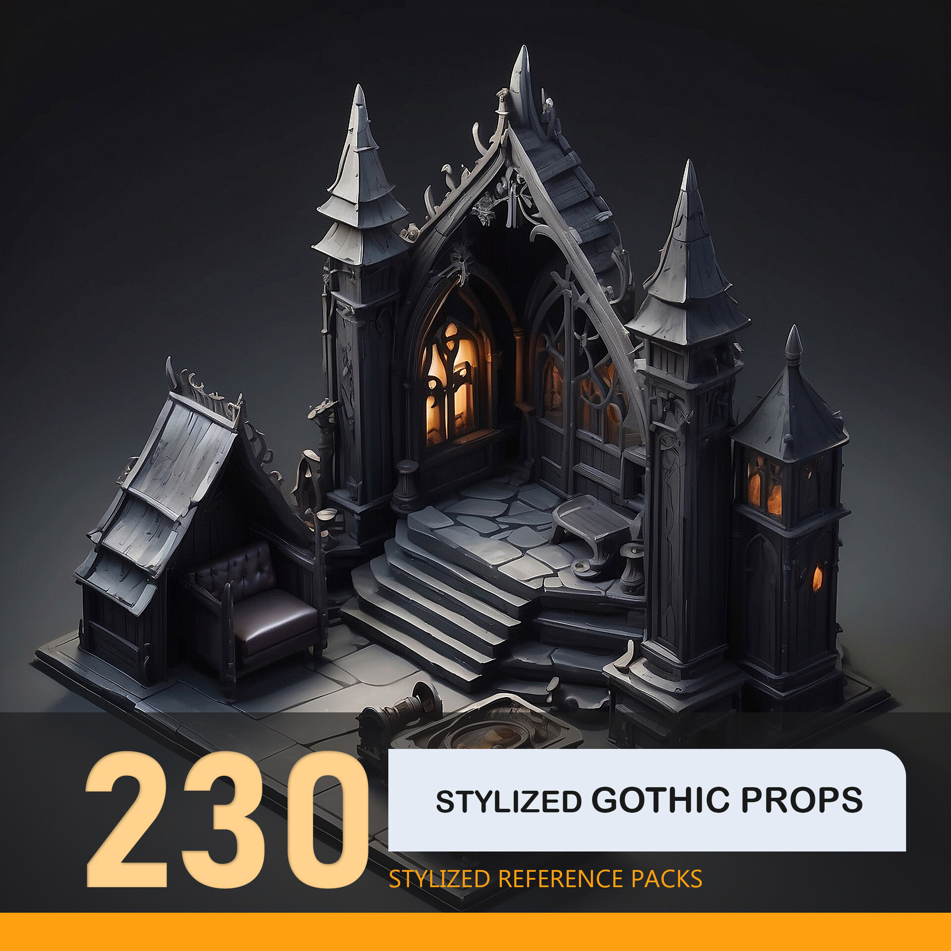 ArtStation - Stylized Gothic Props-4K-Stylized References Pack