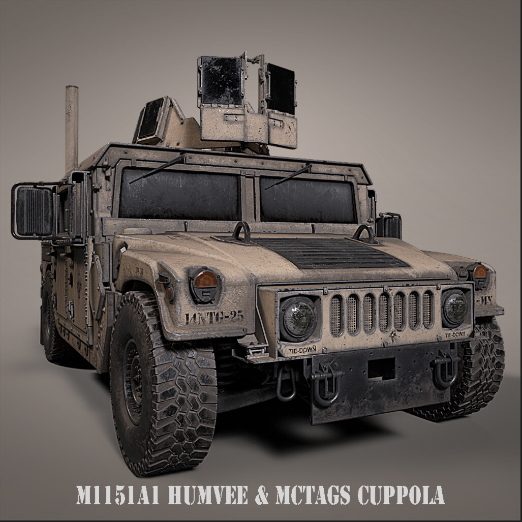 ArtStation - M1151A1 Humvee & MCTAGS Turret Cuppola - WIP