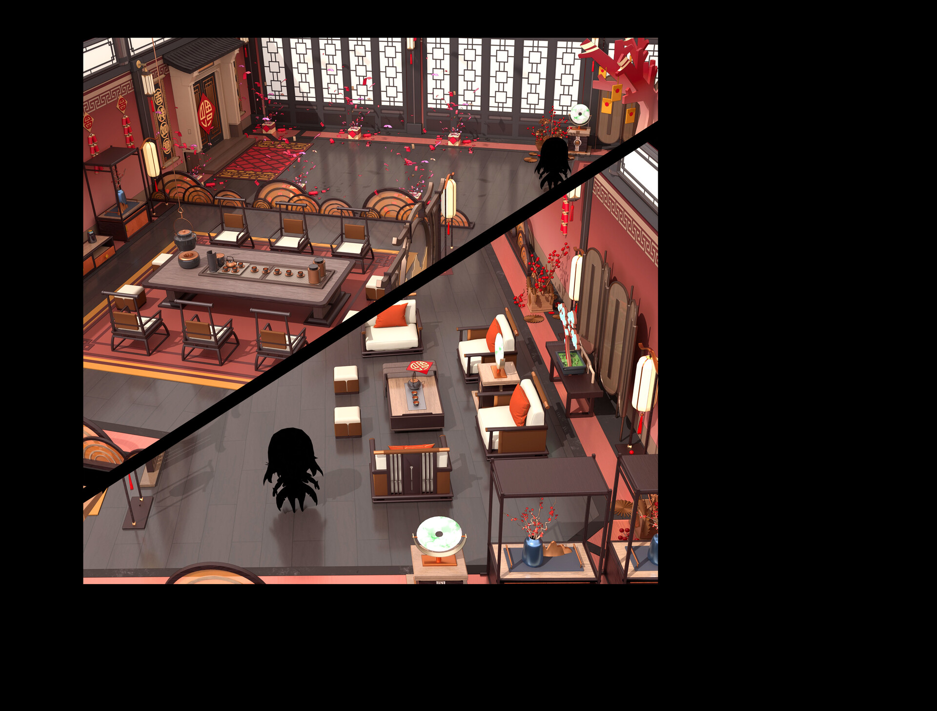 ArtStation - Chinese New Year dormitory room design