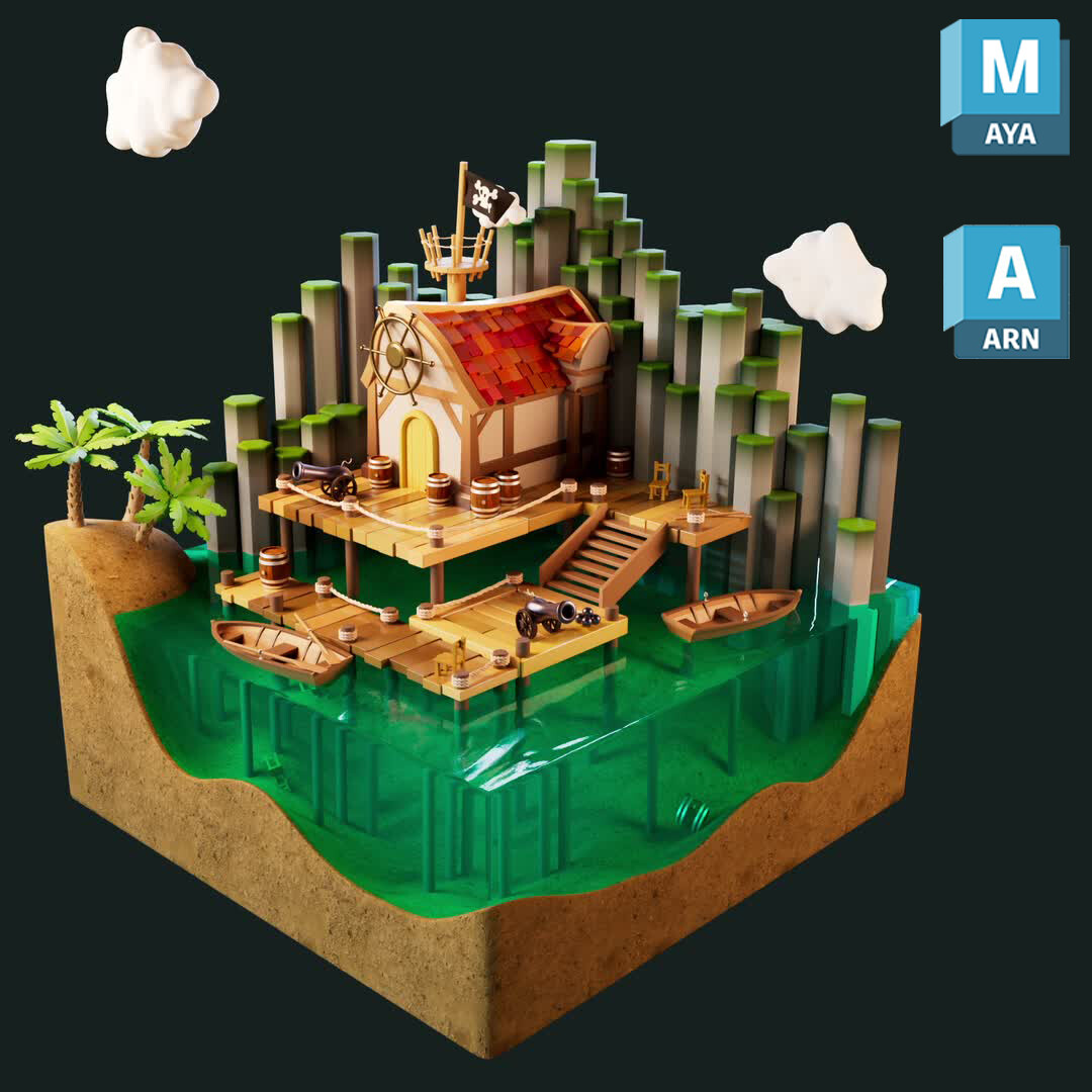 ArtStation - Pirate Den Diorama