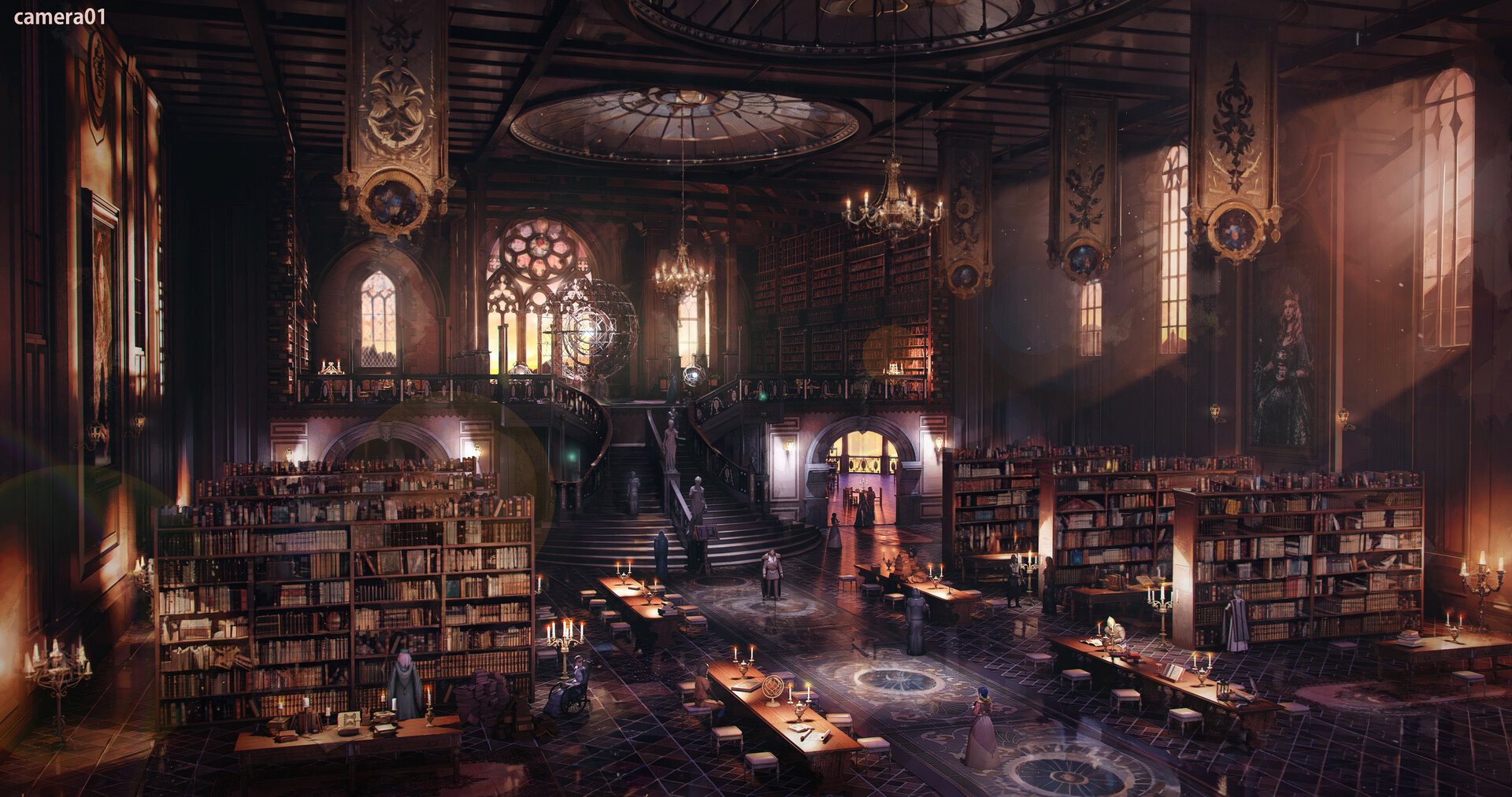 ArtStation - medieval library