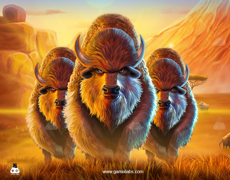 ArtStation - Bison Bounty: Slot Theme Artwork