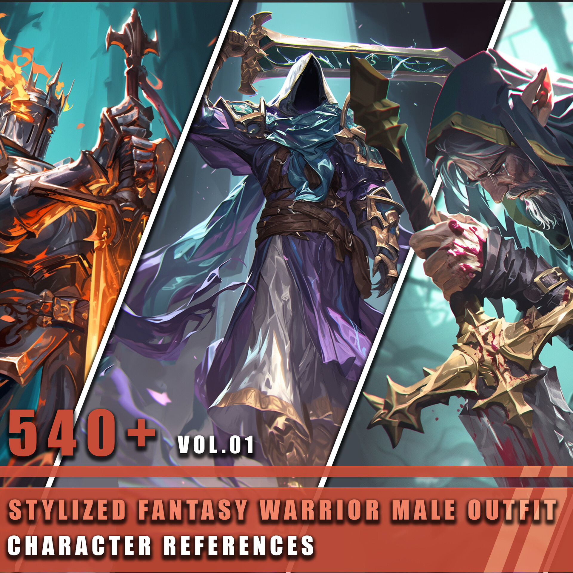 ArtStation - 540+ Stylized Fantasy Warrior Male Outfit - Character ...