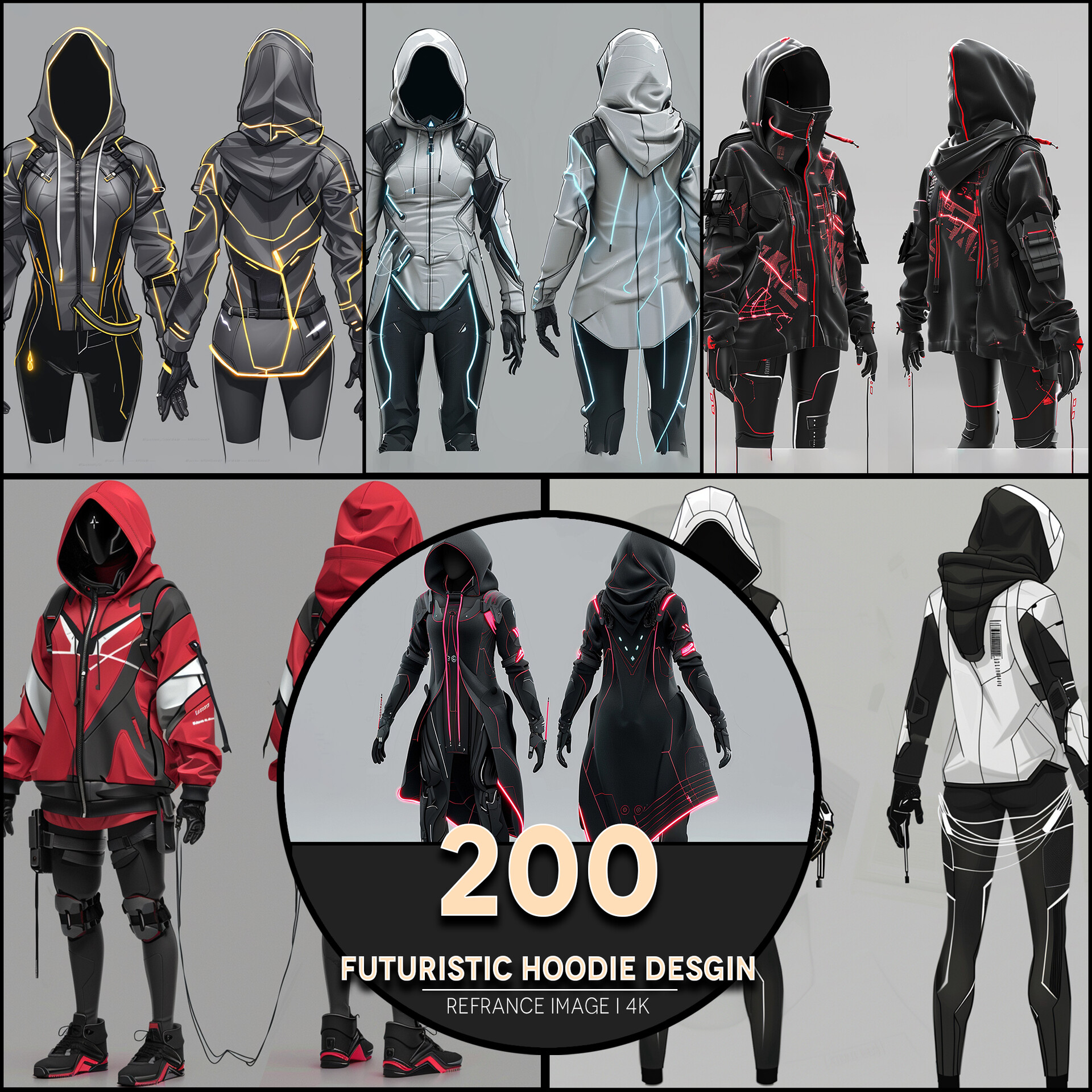 ArtStation - Futuristic Hoodie Desgin 4K Reference/Concept Images