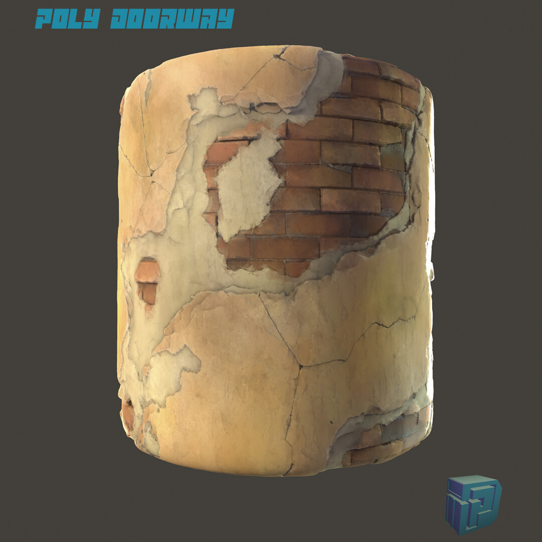 ArtStation - Stylized Plaster Brick Wall