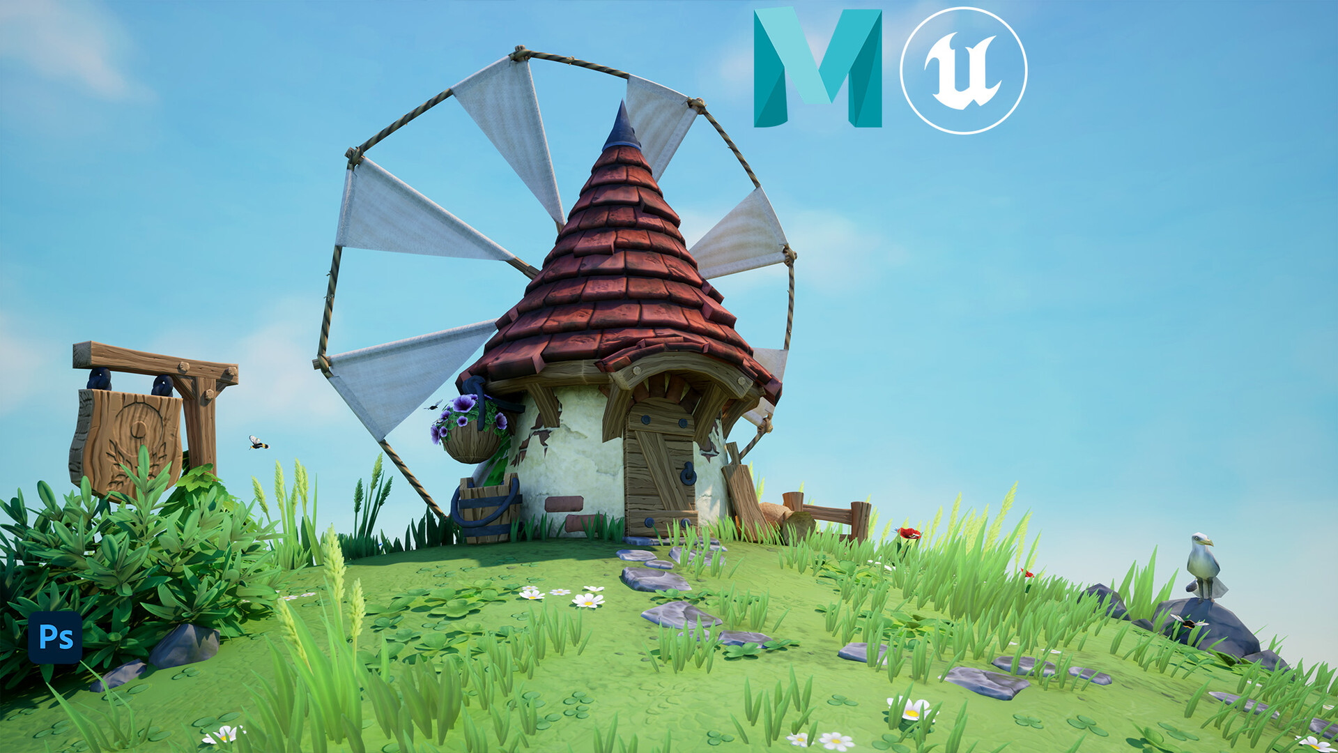 ArtStation - Windmill Diorama