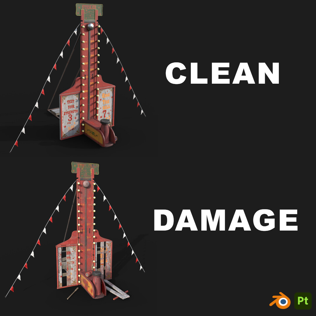 ArtStation - Machine to test his strength in the circus