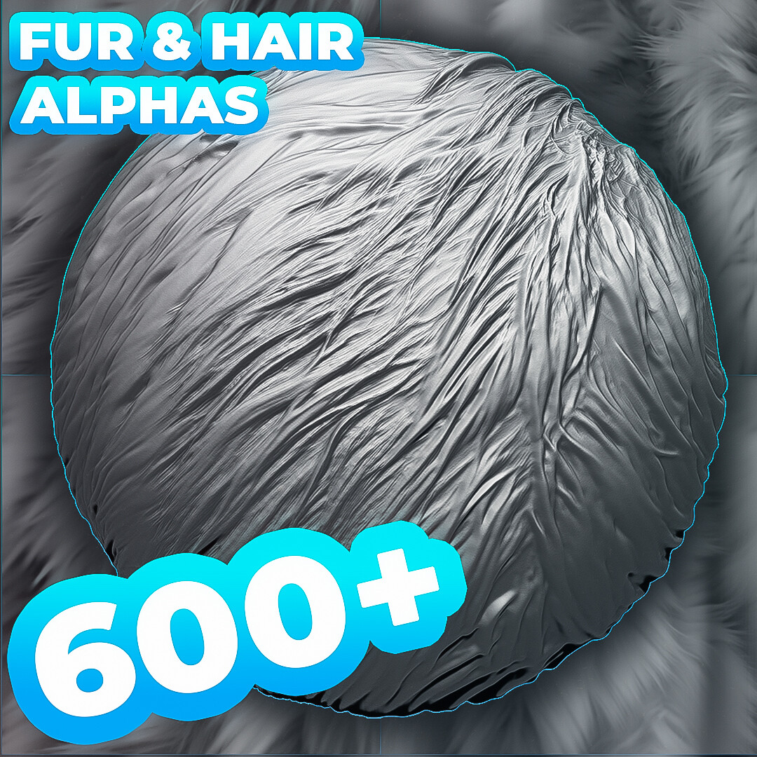 ArtStation - 600+ Animals Hair & Fur Alphas (Displacement Maps) for ...