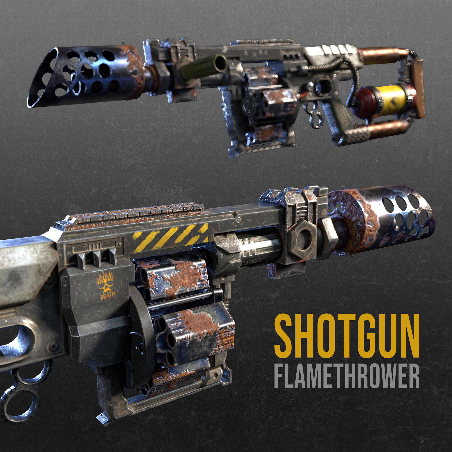 ArtStation - Shotgun flamethrower - Crying Demon asset