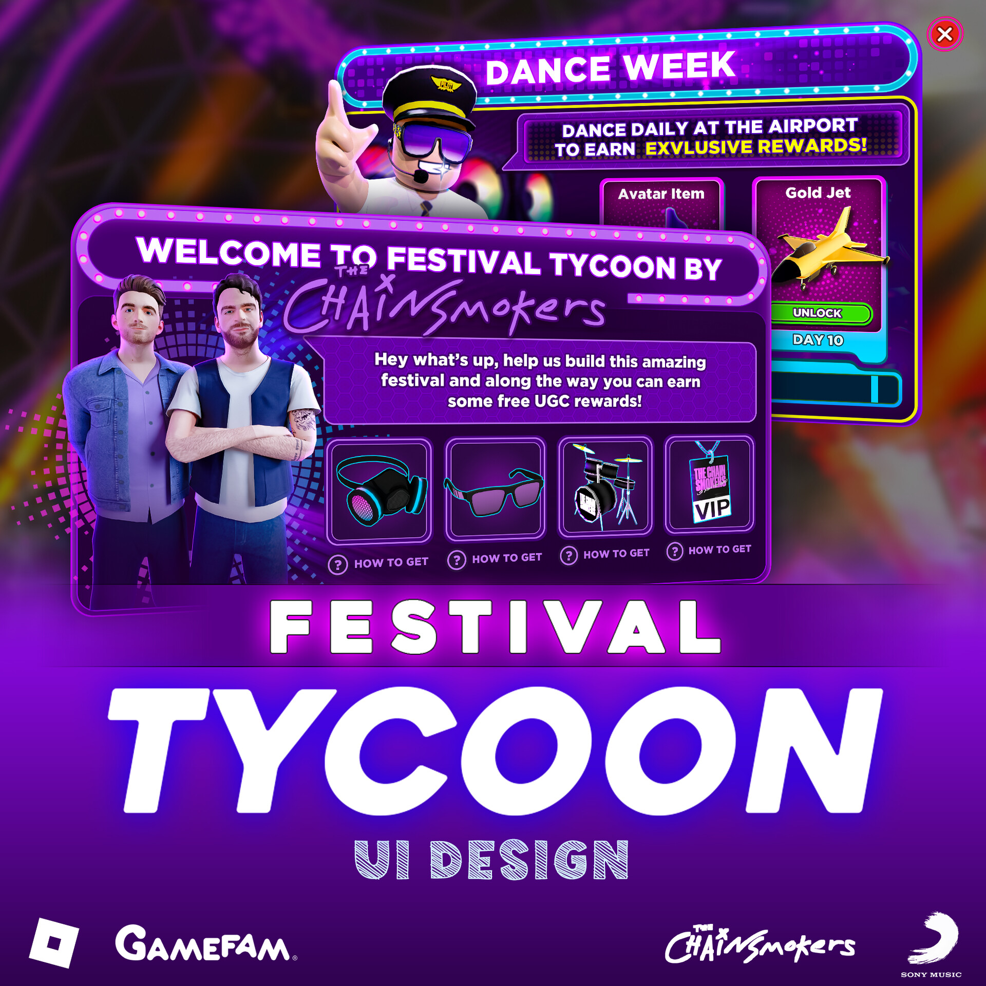 ArtStation - The Chainsmokers - Festival Tycoon Game UI