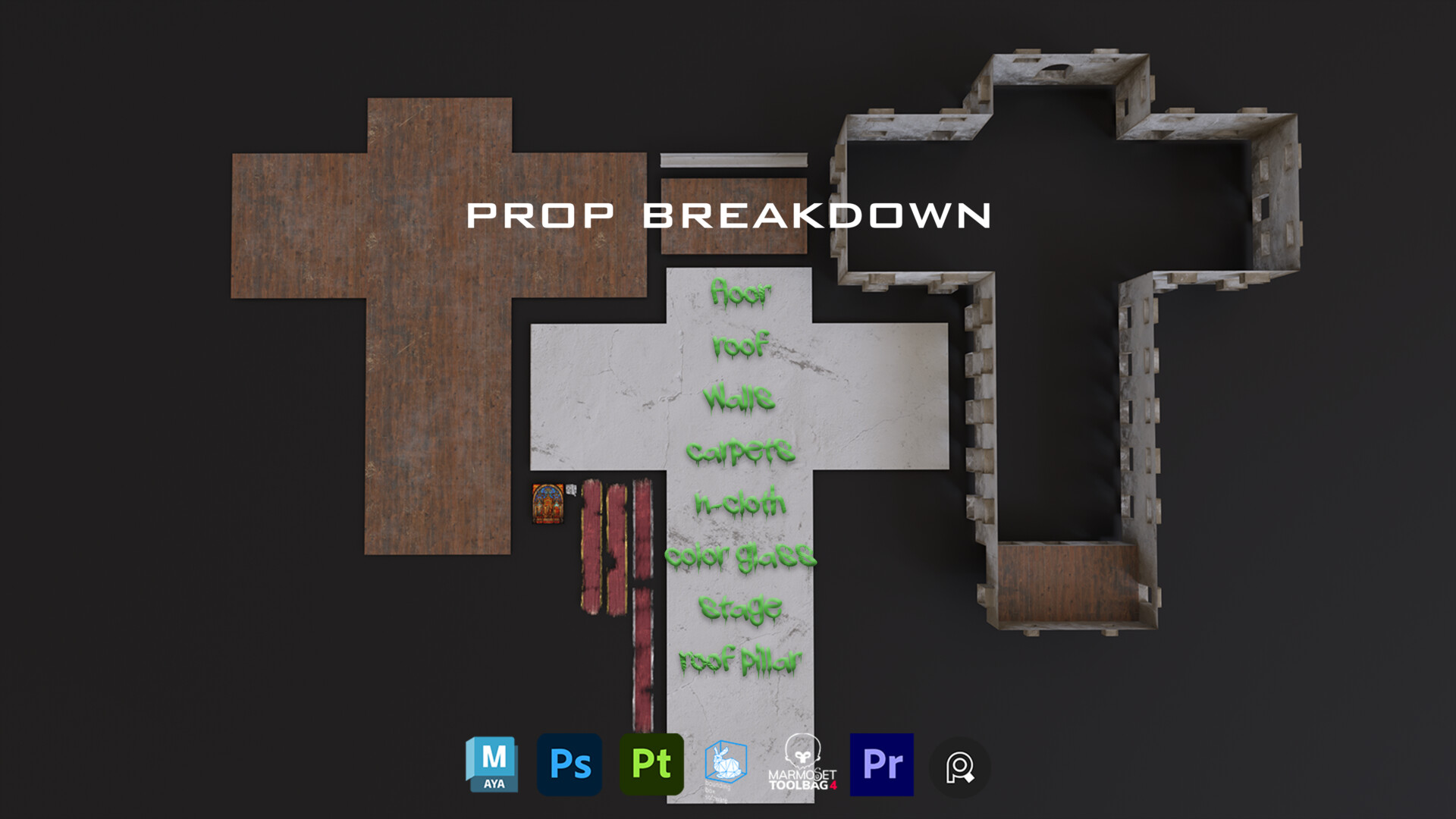 ArtStation - Church props bundle #8 (FLOOR | ROOF | WALLS | CARPETS ...