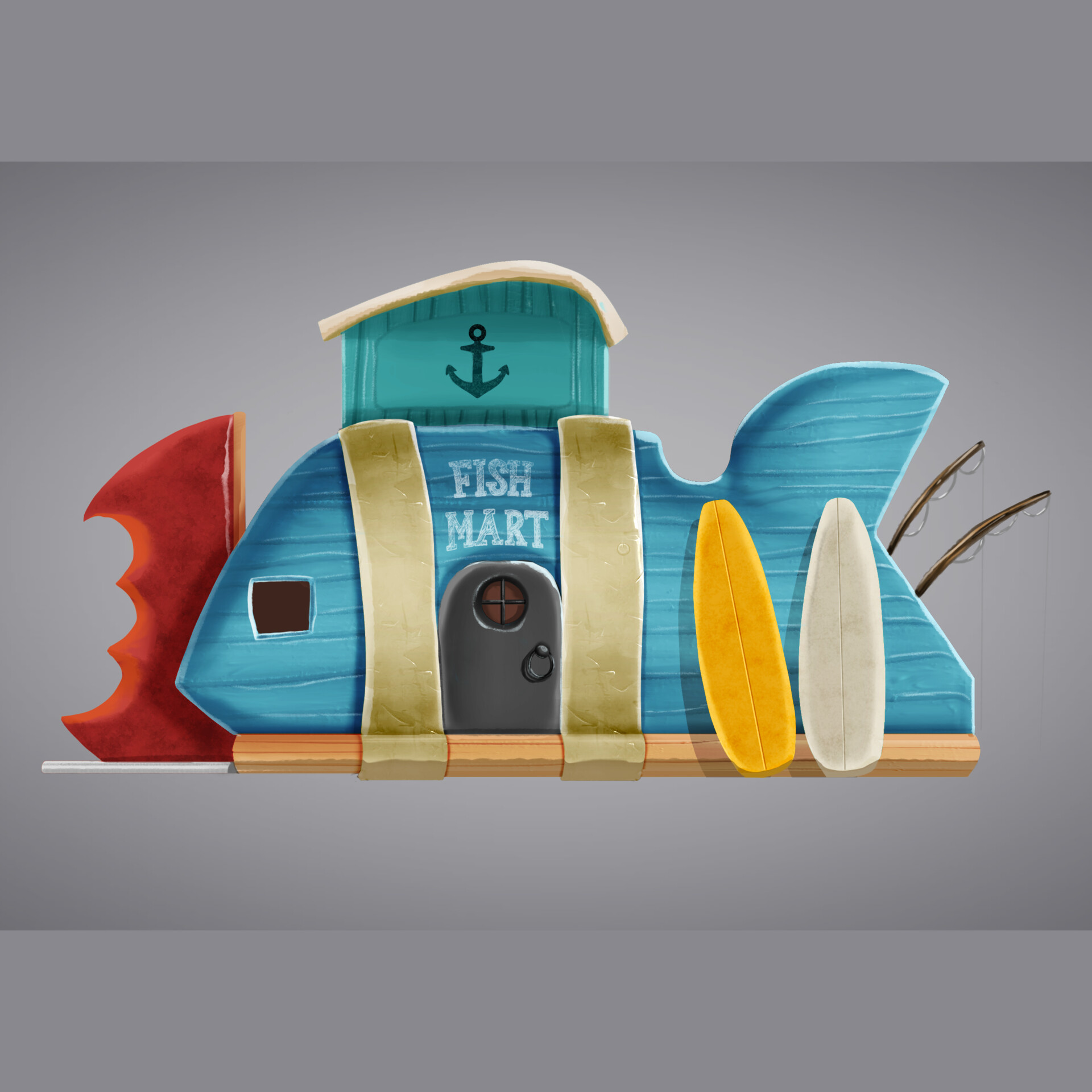 ArtStation - Fish Mart - Concept Art