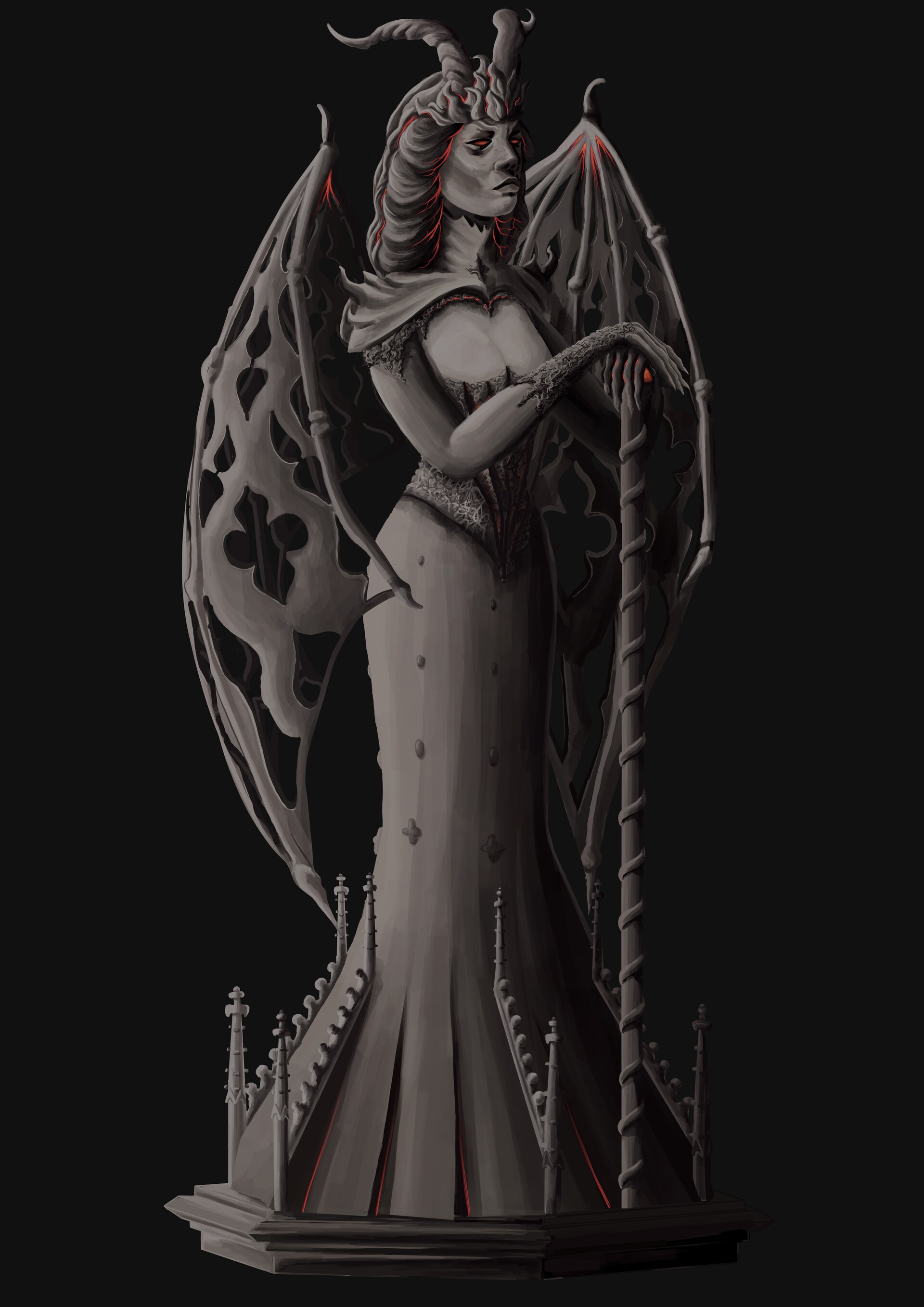 ArtStation - Demonic Queen - Chess Piece Concept