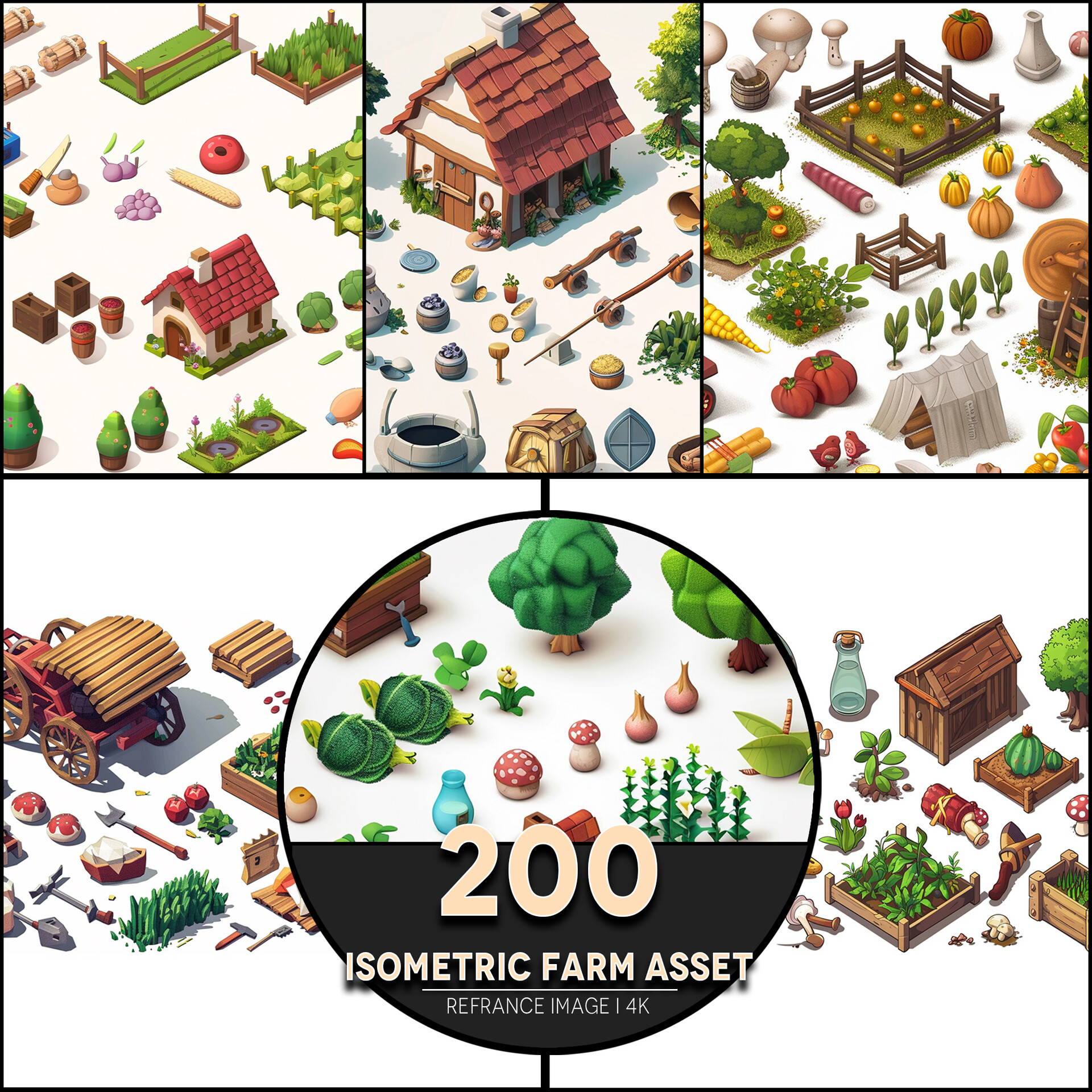 ArtStation - Isometric Farm Asset 4K Reference/Concept Images