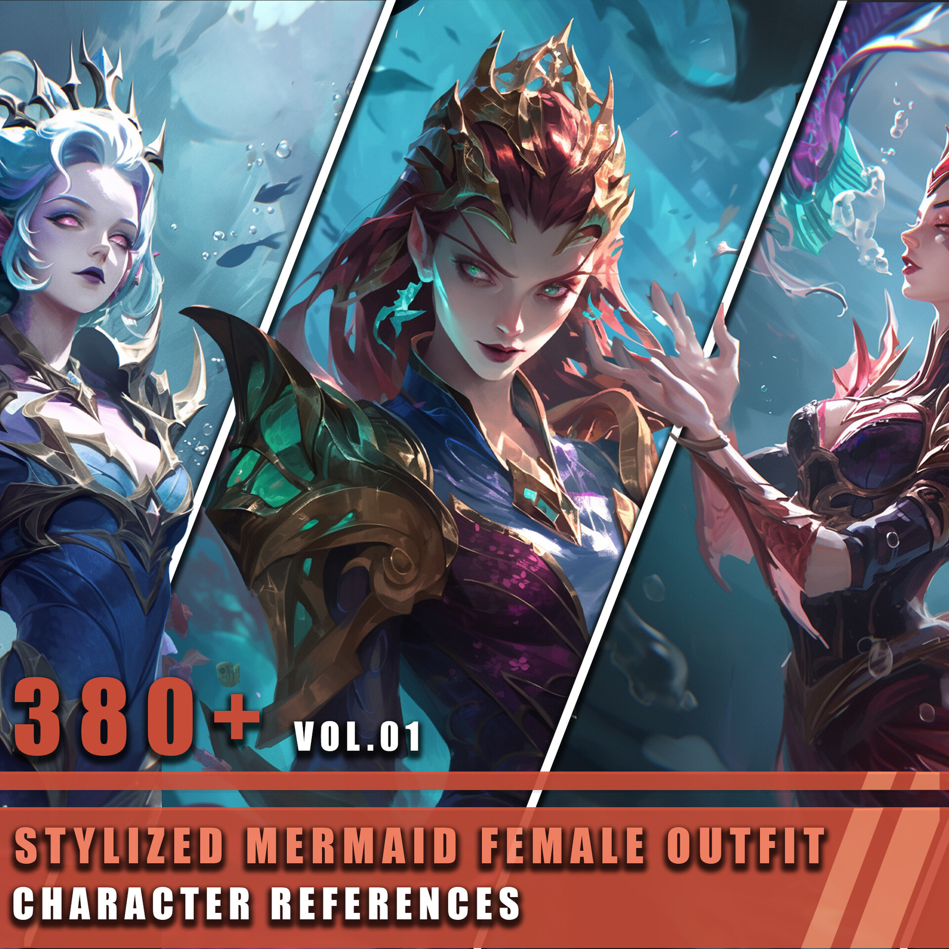 ArtStation - 380+ Stylized Mermaid Female Outfit - Character References ...
