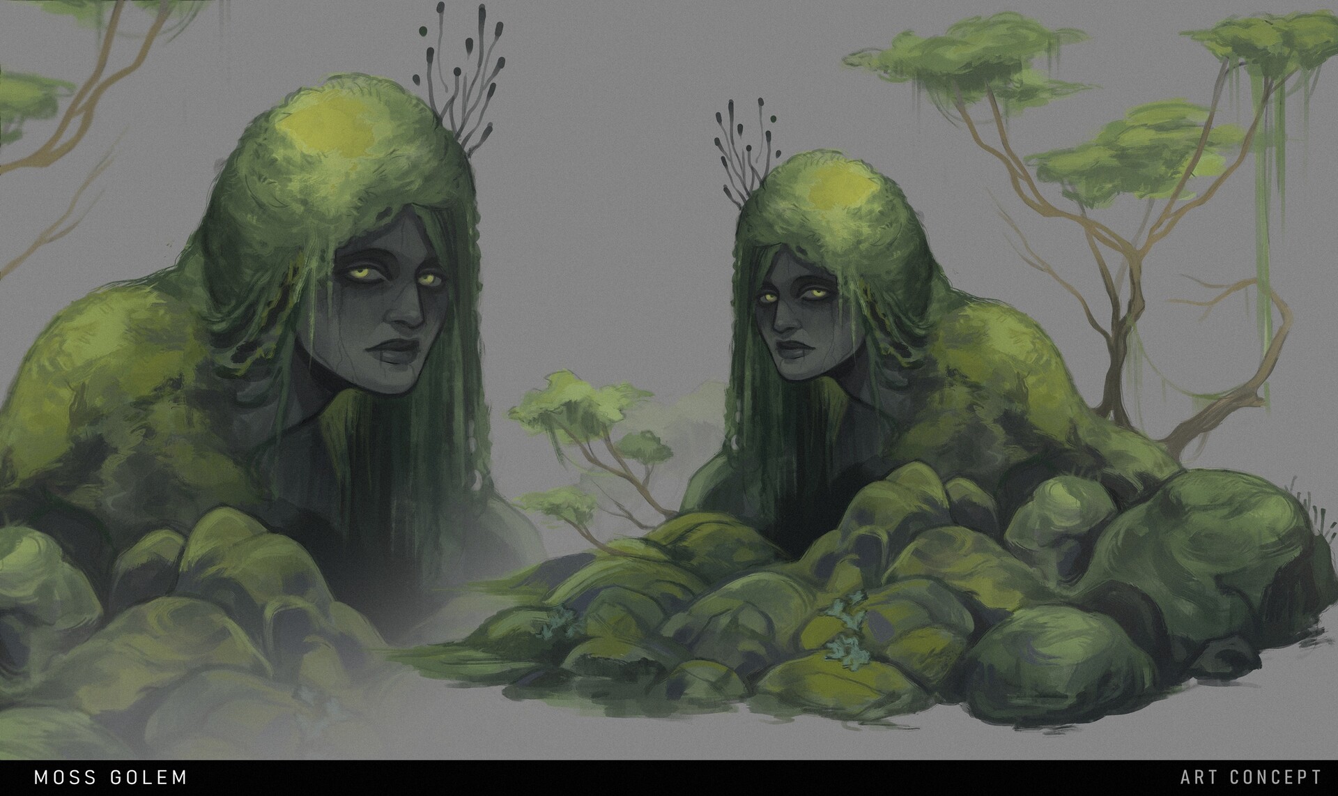 ArtStation - Moss Golem Concept