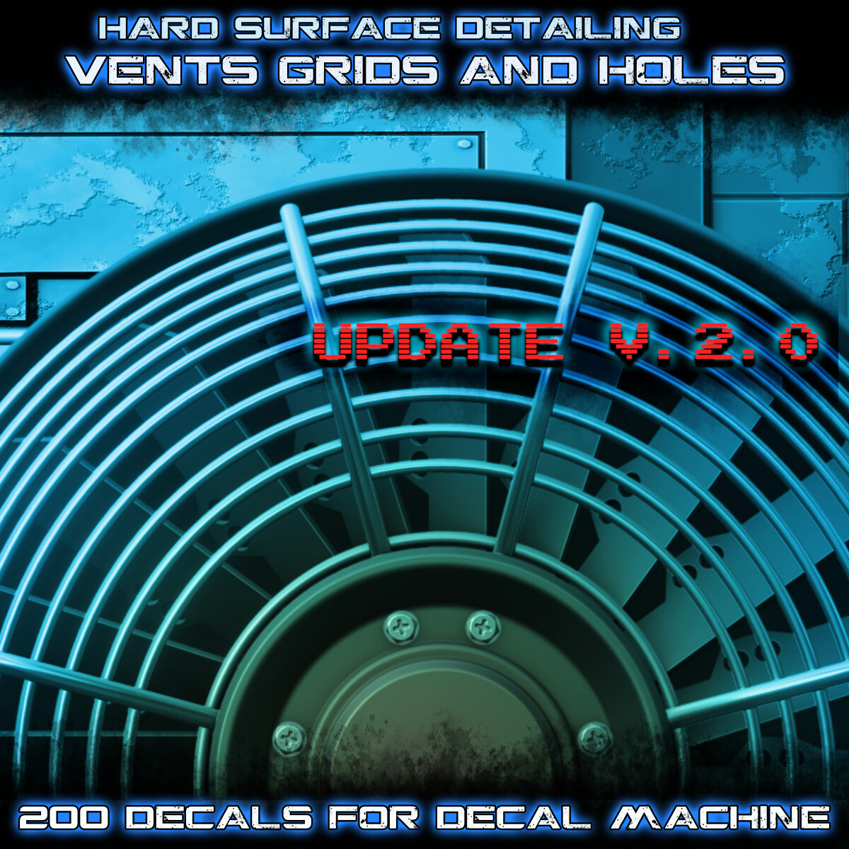 ArtStation - Hard surface detailing : Vents, Grids and Holes (Decal pack)
