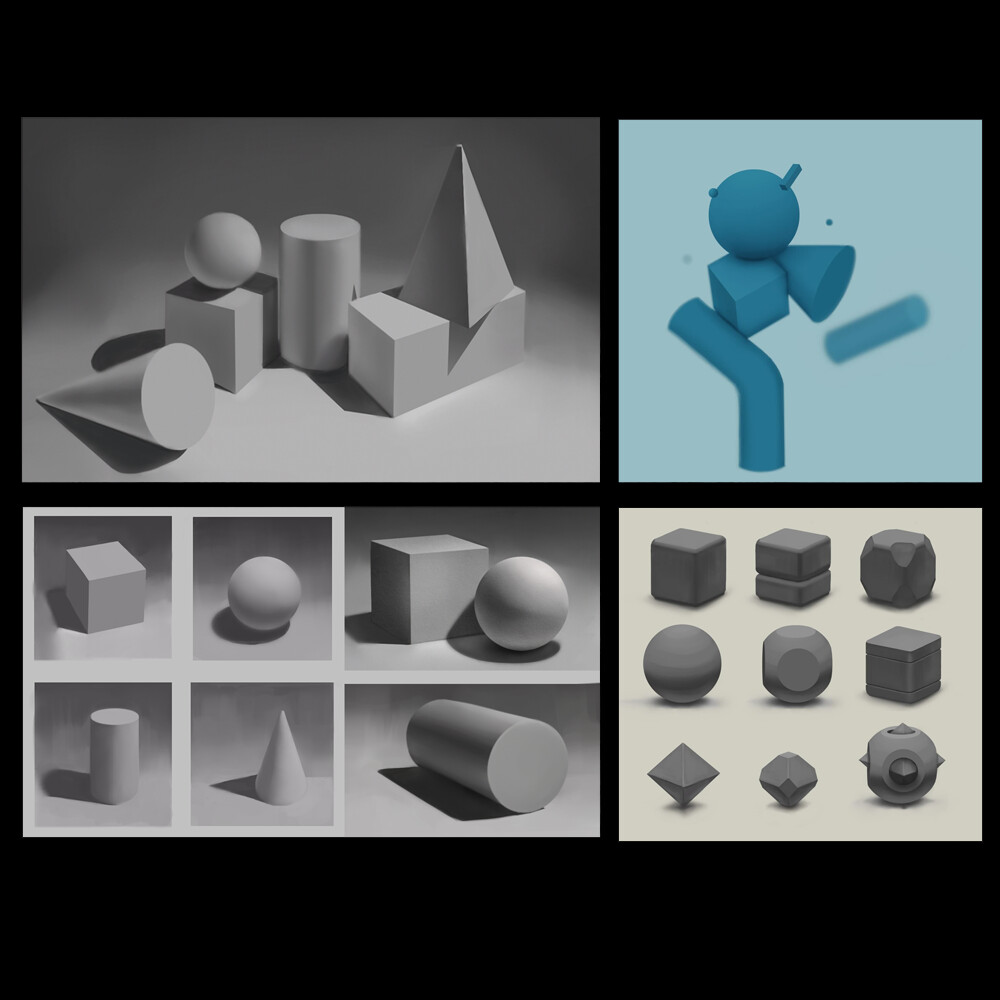 ArtStation - Basic form,primitives, composition,shading,study