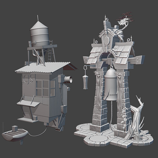 ArtStation - Modeling Study_ Mileship, Bell Tower