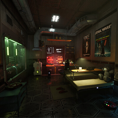 ArtStation - Sci fi Engineer's Room. Part 1