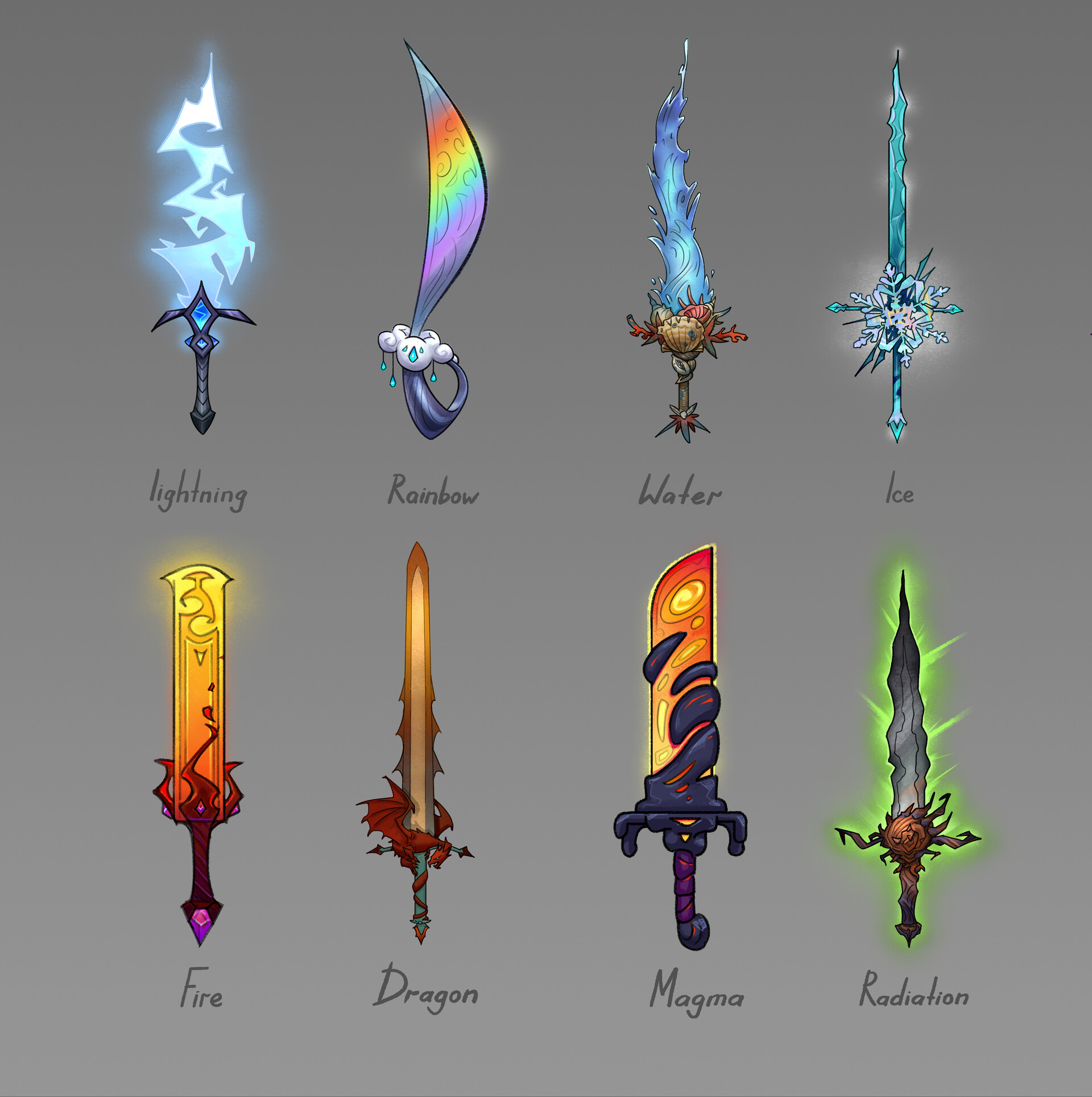 ArtStation - Swords of the elements