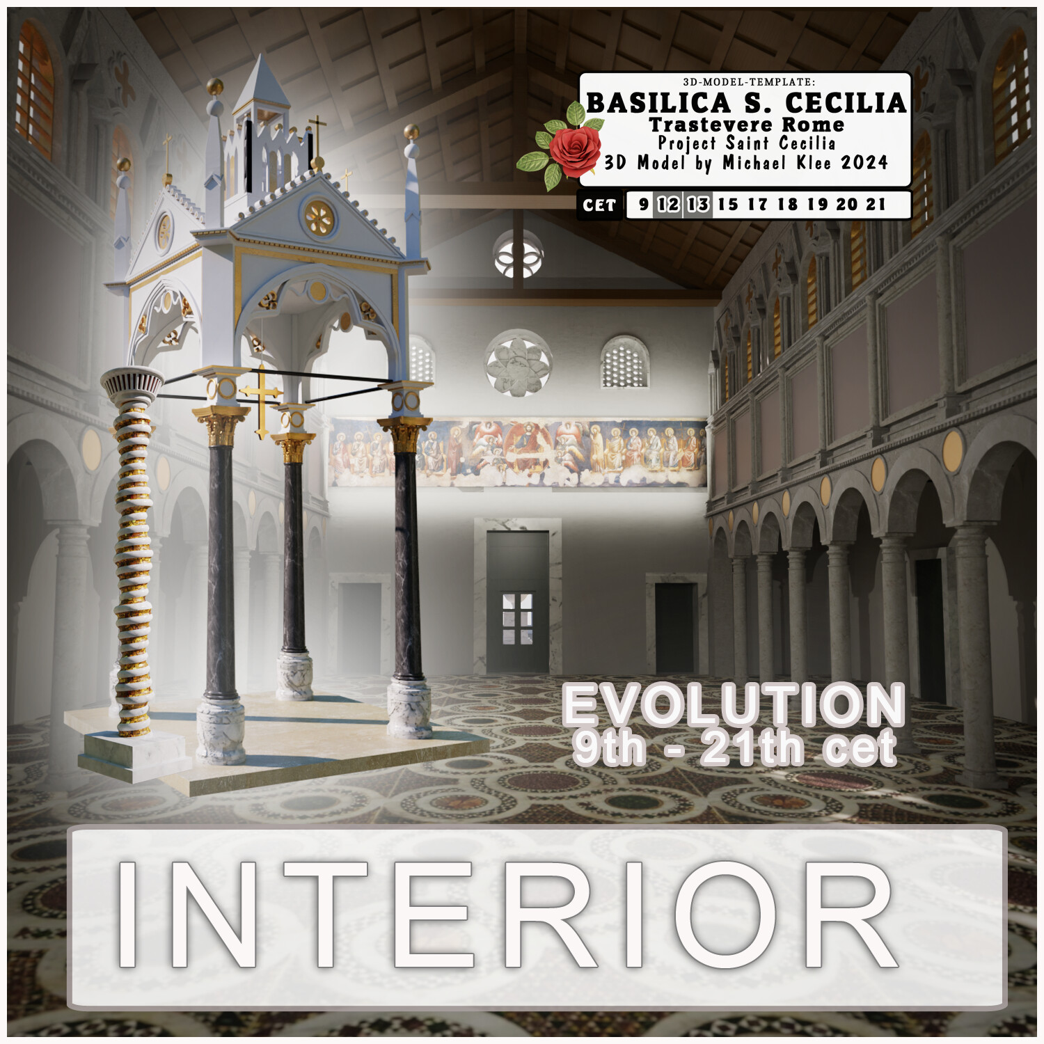 ArtStation - Basilica Santa Cecilia in Trastevere Rome - INTERIOR Evolution 9th to 21 th cet