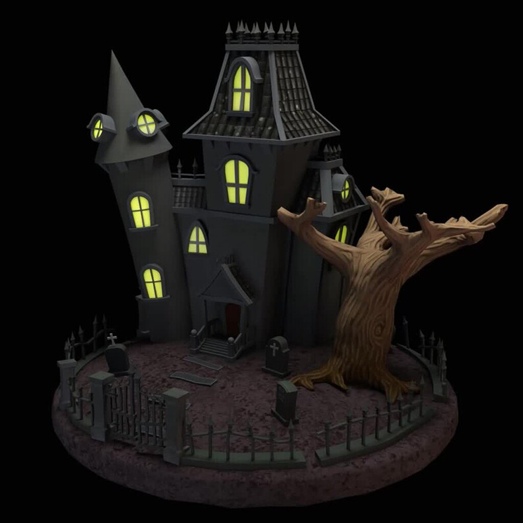 ArtStation - Stylized Haunted House Diorama