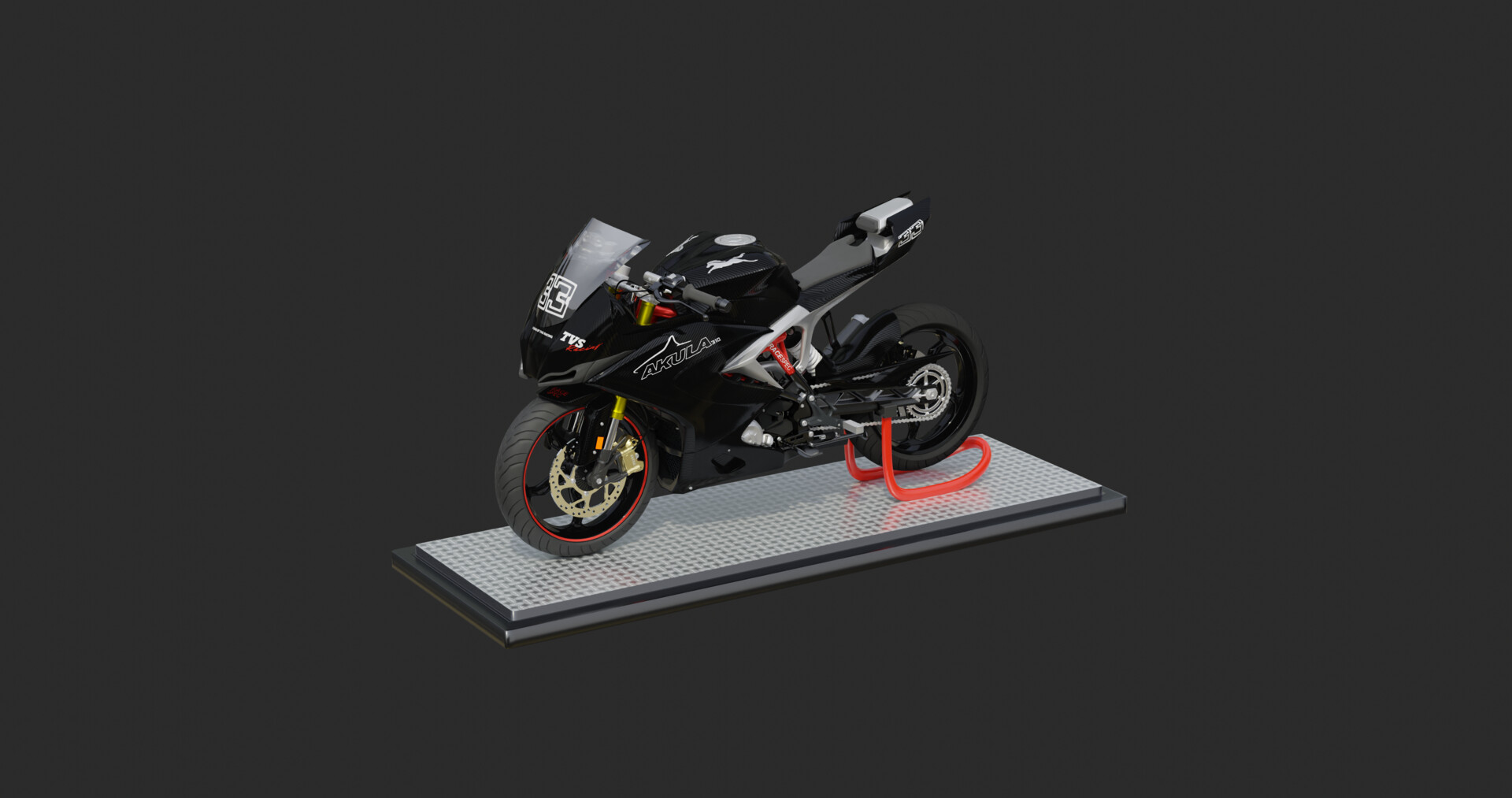 ArtStation - TVS AKULA 310 CC Sports bike make using blender