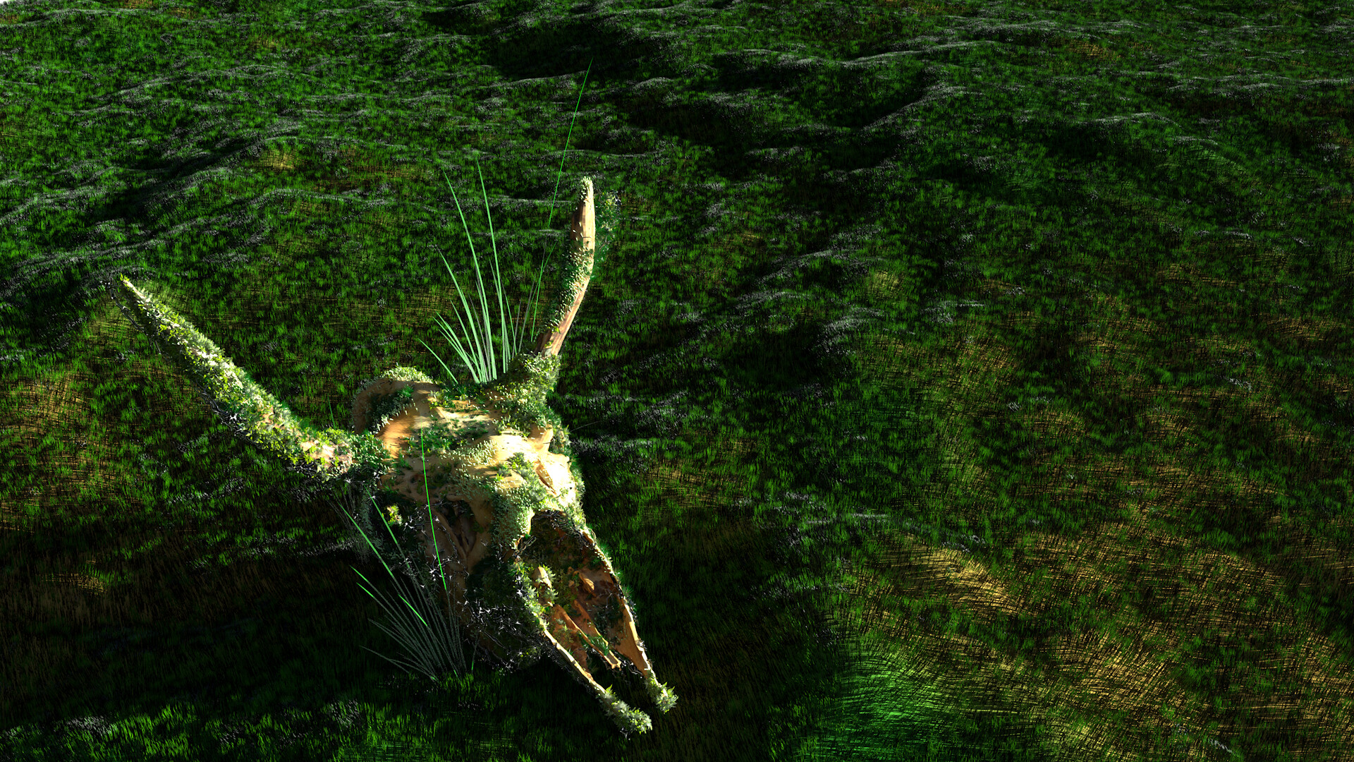 ArtStation - Mossy moose skull